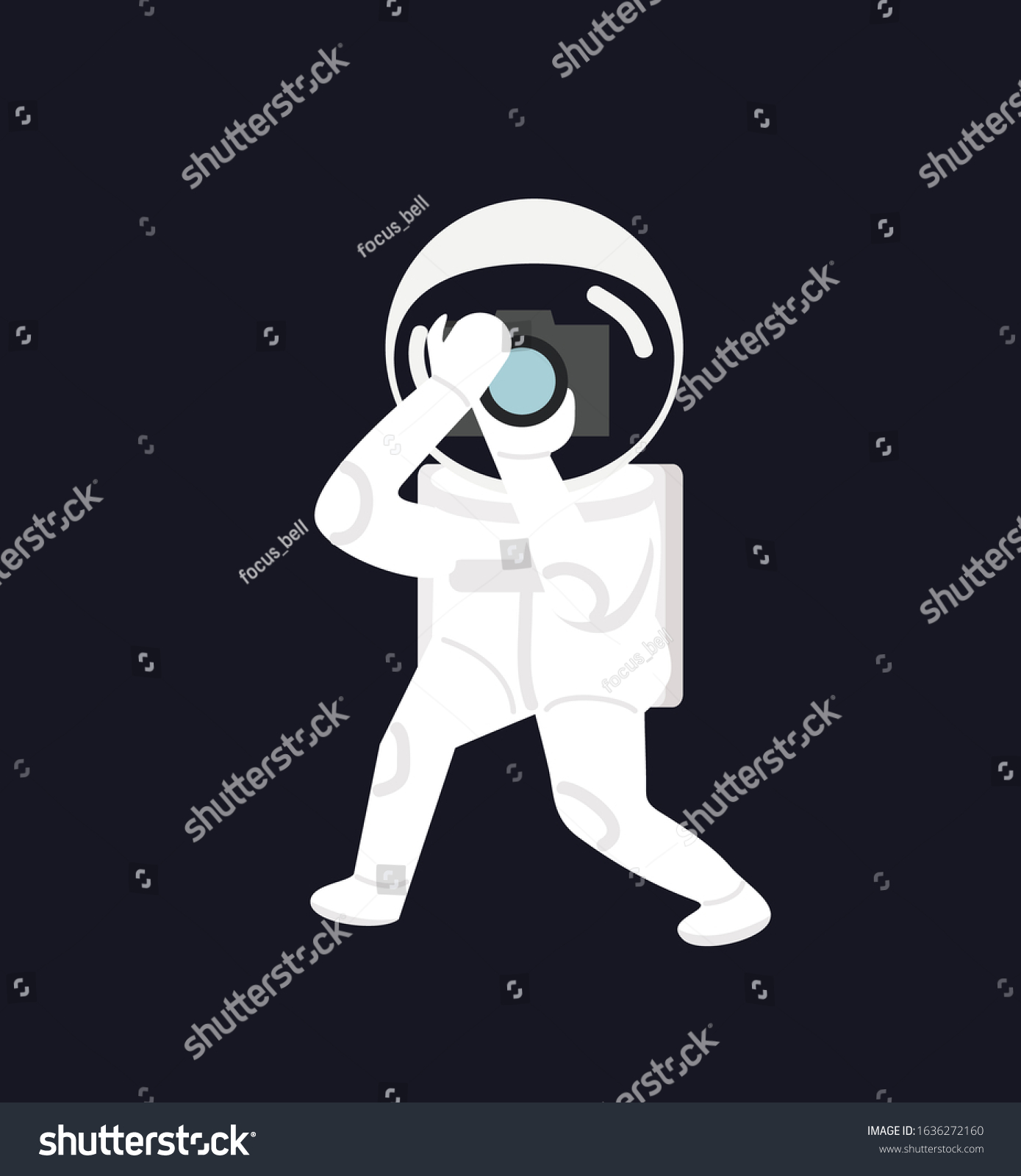 Cartoon Astronaut Taking Camera Vector: เวกเตอร์สต็อก (ปลอดค่าลิขสิทธิ์ ...