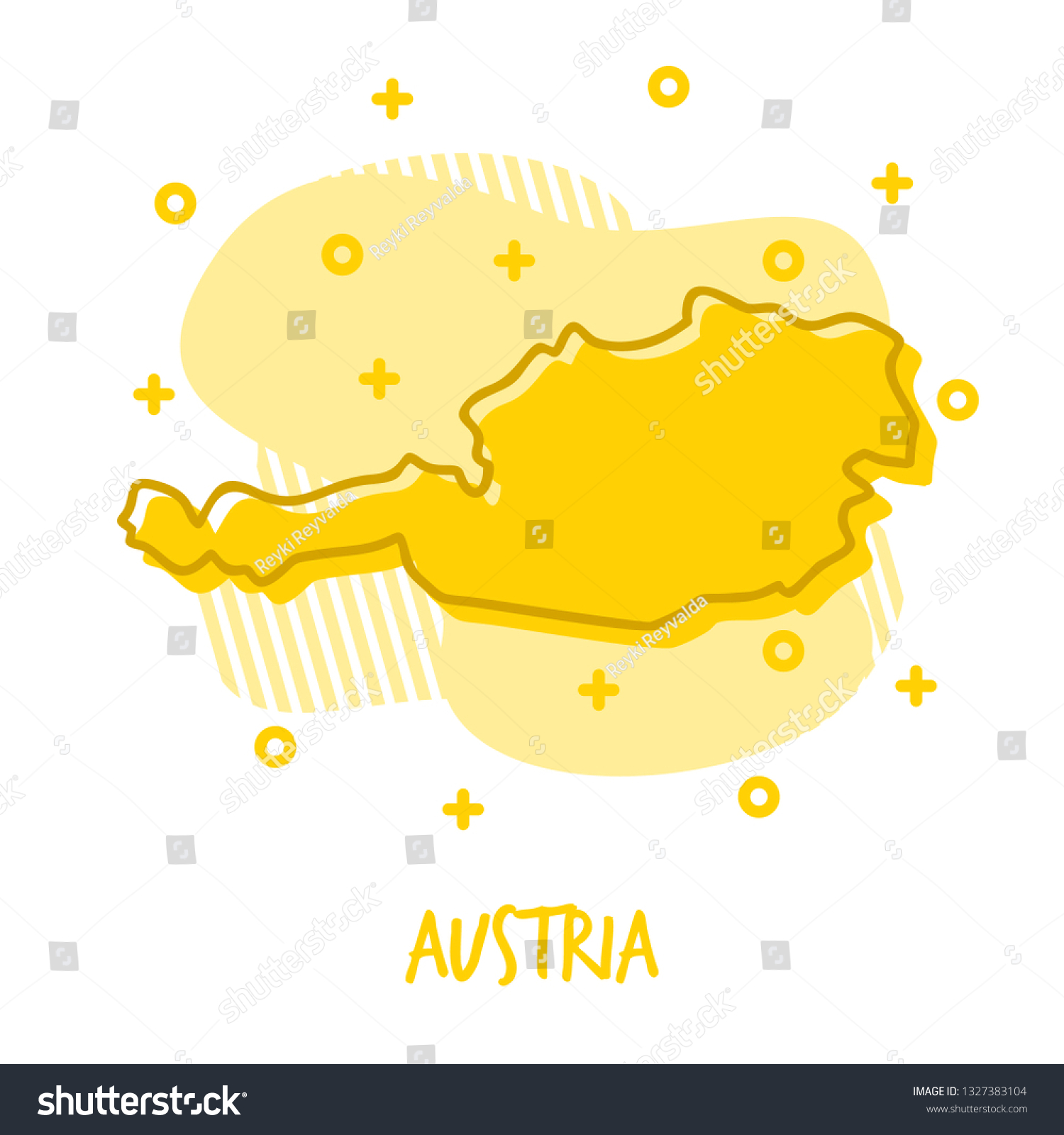 Cartoon Austria Map Stock Vector (Royalty Free) 1327383104 | Shutterstock