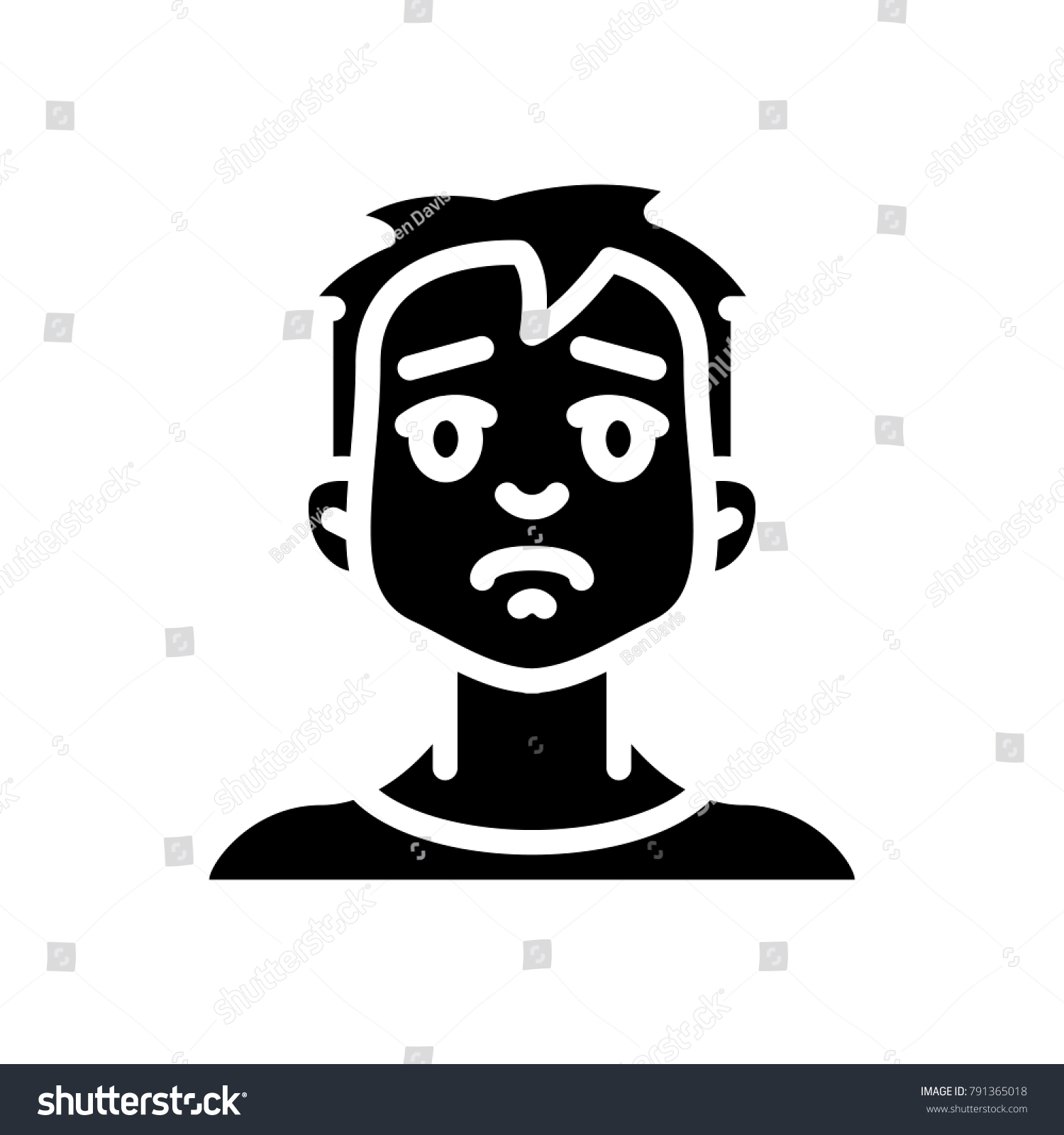 Cartoon Avatars Sad Boy : image vectorielle de stock (libre de droits ...