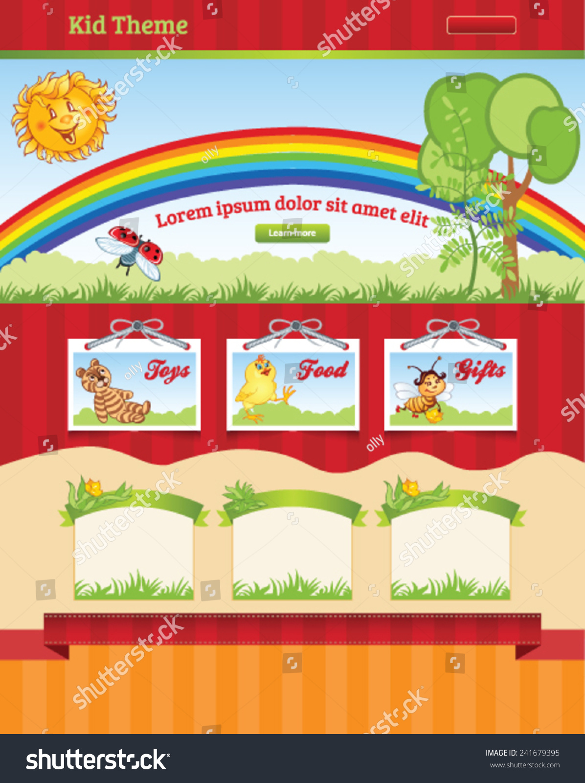 Cartoon Background Kid Web Template 库存矢量图（免版税）241679395 | Shutterstock