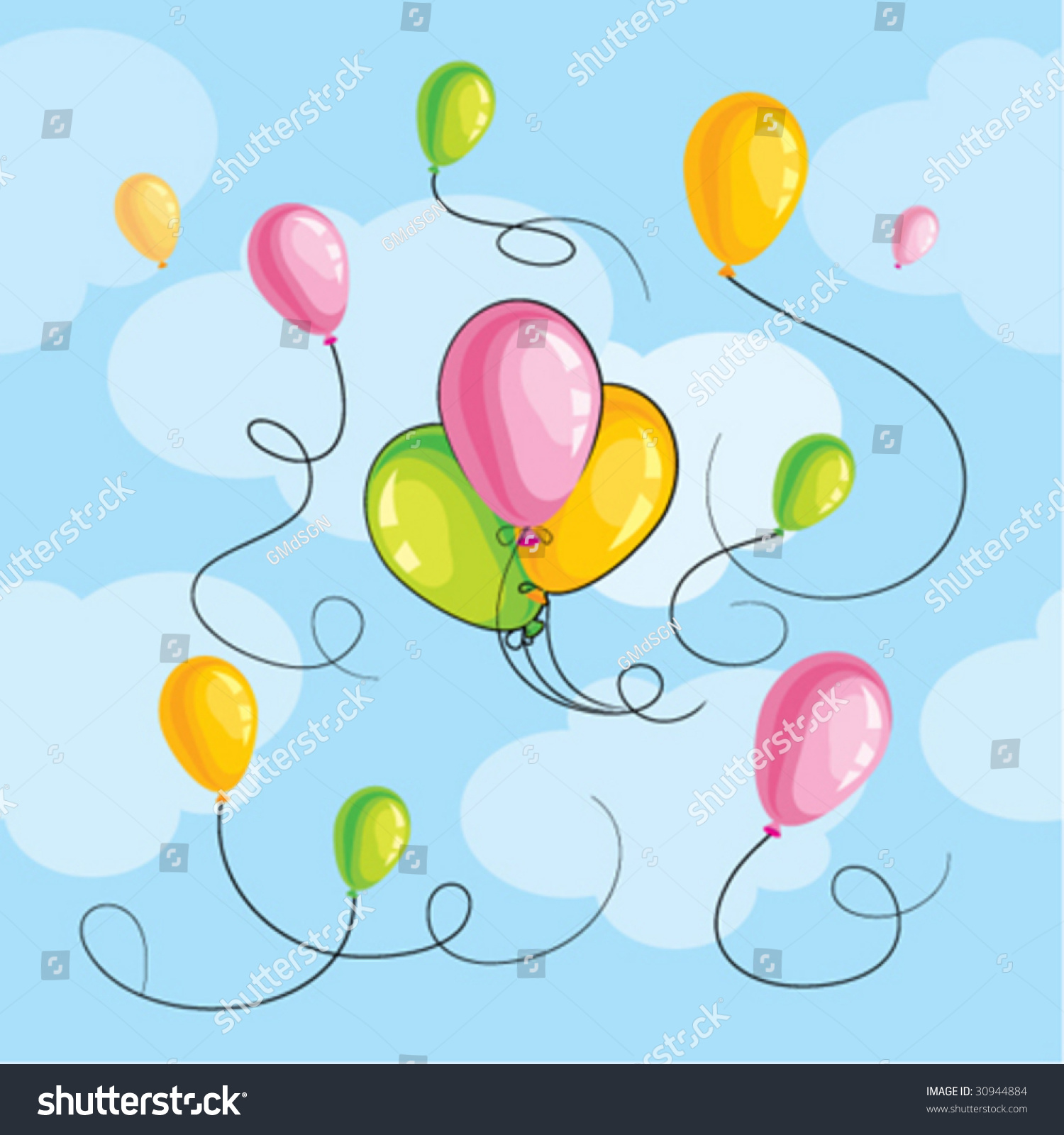 Cartoon Background Balloons Stock Vector (Royalty Free) 30944884 ...