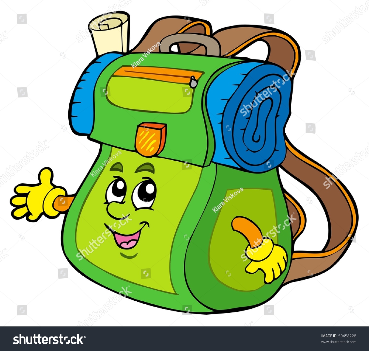 Cartoon Backpack On White Background Vector Stock Vector (Royalty Free ...