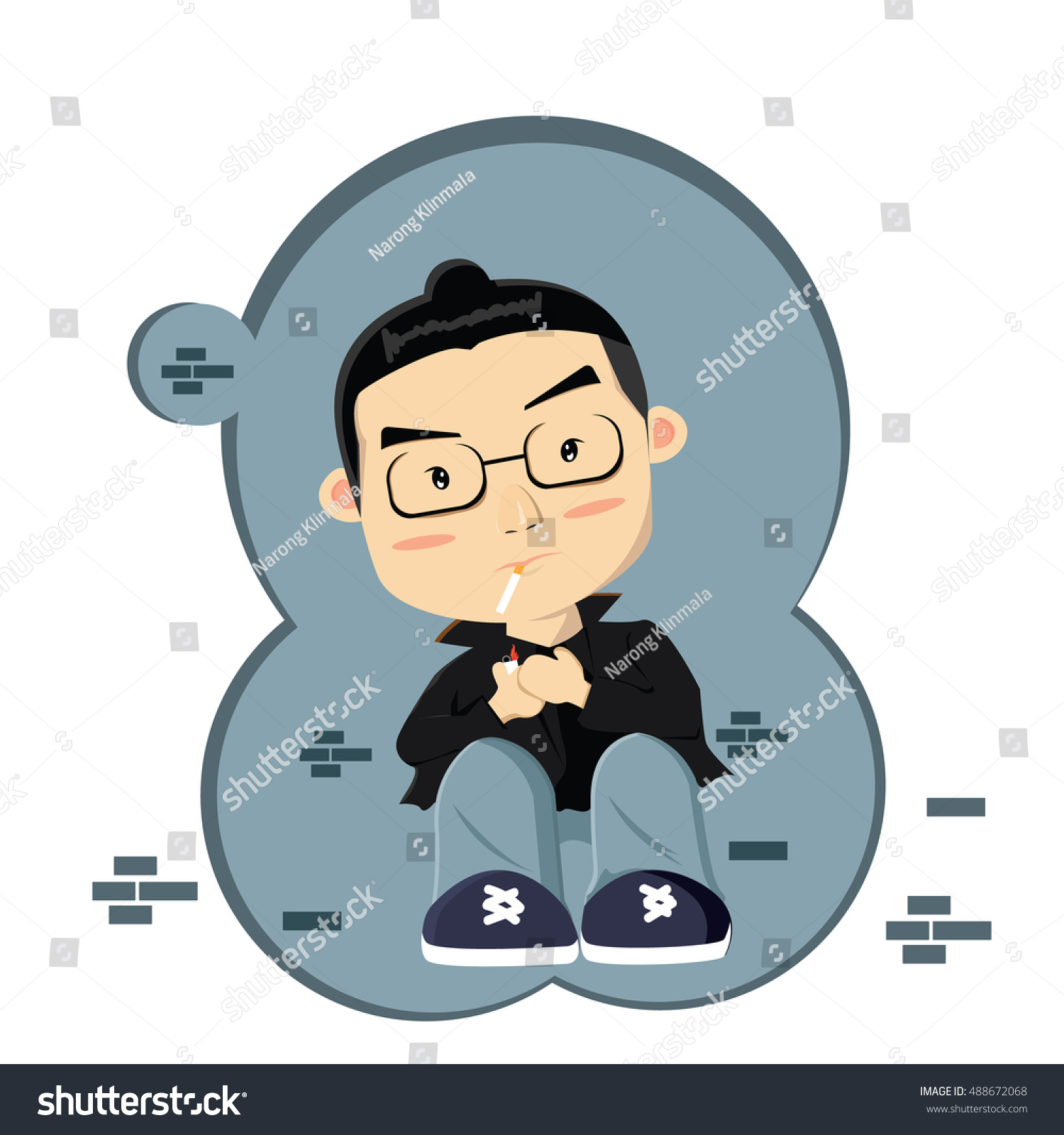 Cartoon Bad Boy Stock Vector (Royalty Free) 488672068