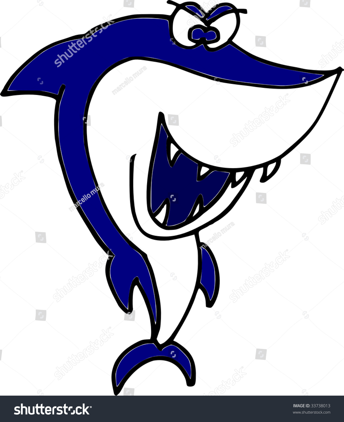 Cartoon Bad Shark Stock Vector (Royalty Free) 33738013 | Shutterstock
