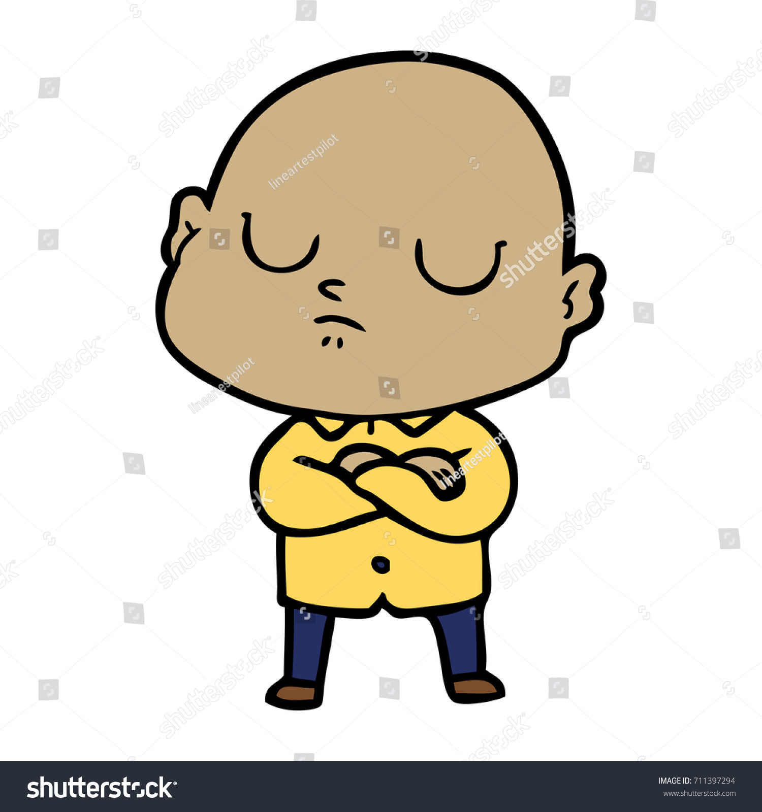 caricatura de calvo: vector de stock (libre de regalías) 711397294 ...
