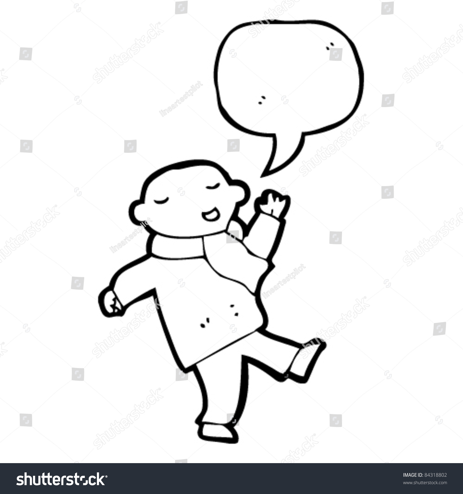 Cartoon Bald Man Dancing Stock Vector (Royalty Free) 84318802 ...