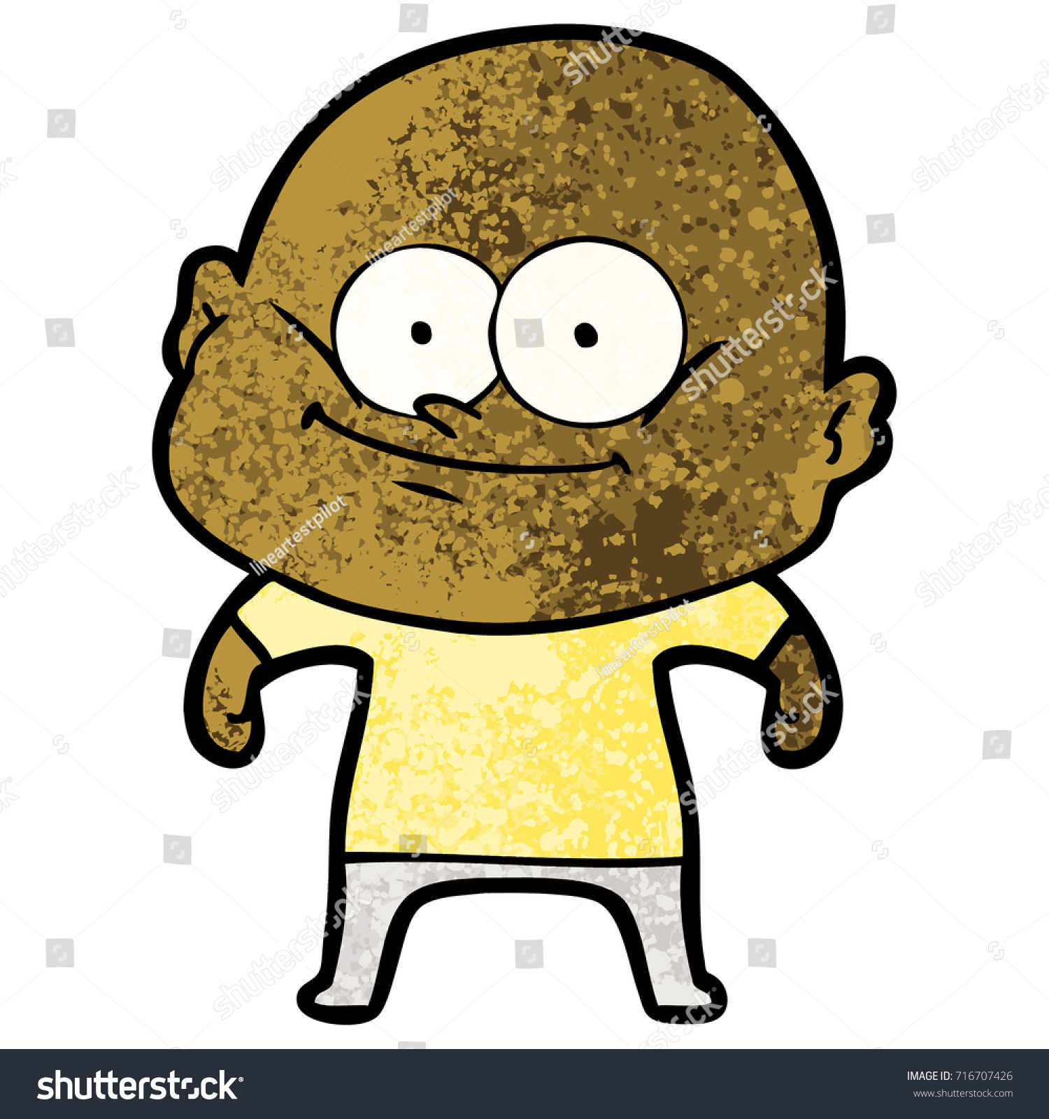 caricatura de un calvo mirando fijamente: vector de stock (libre de ...