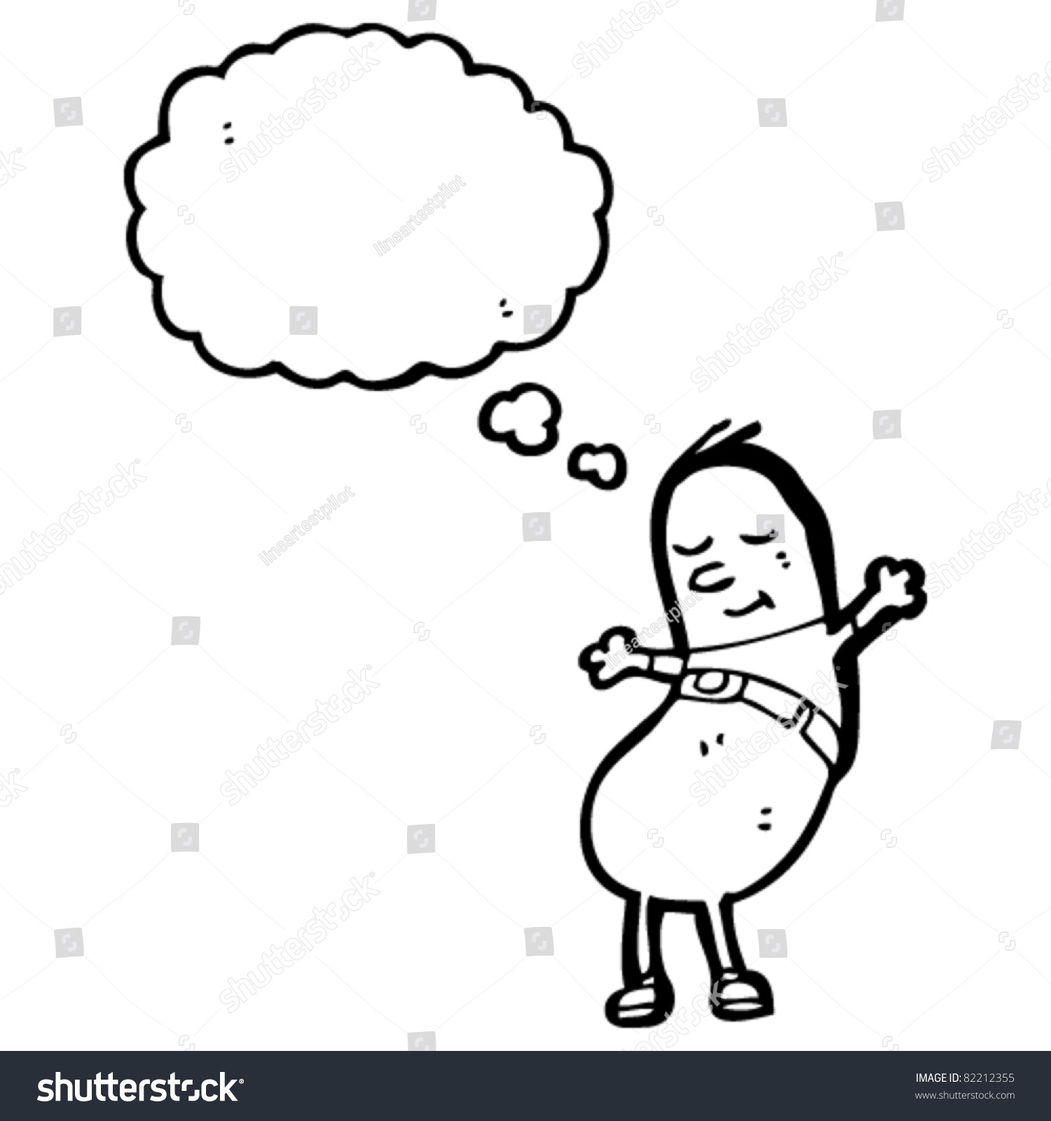 Cartoon Bean Shaped Man Dancing Thinking Stock Vector (Royalty Free ...