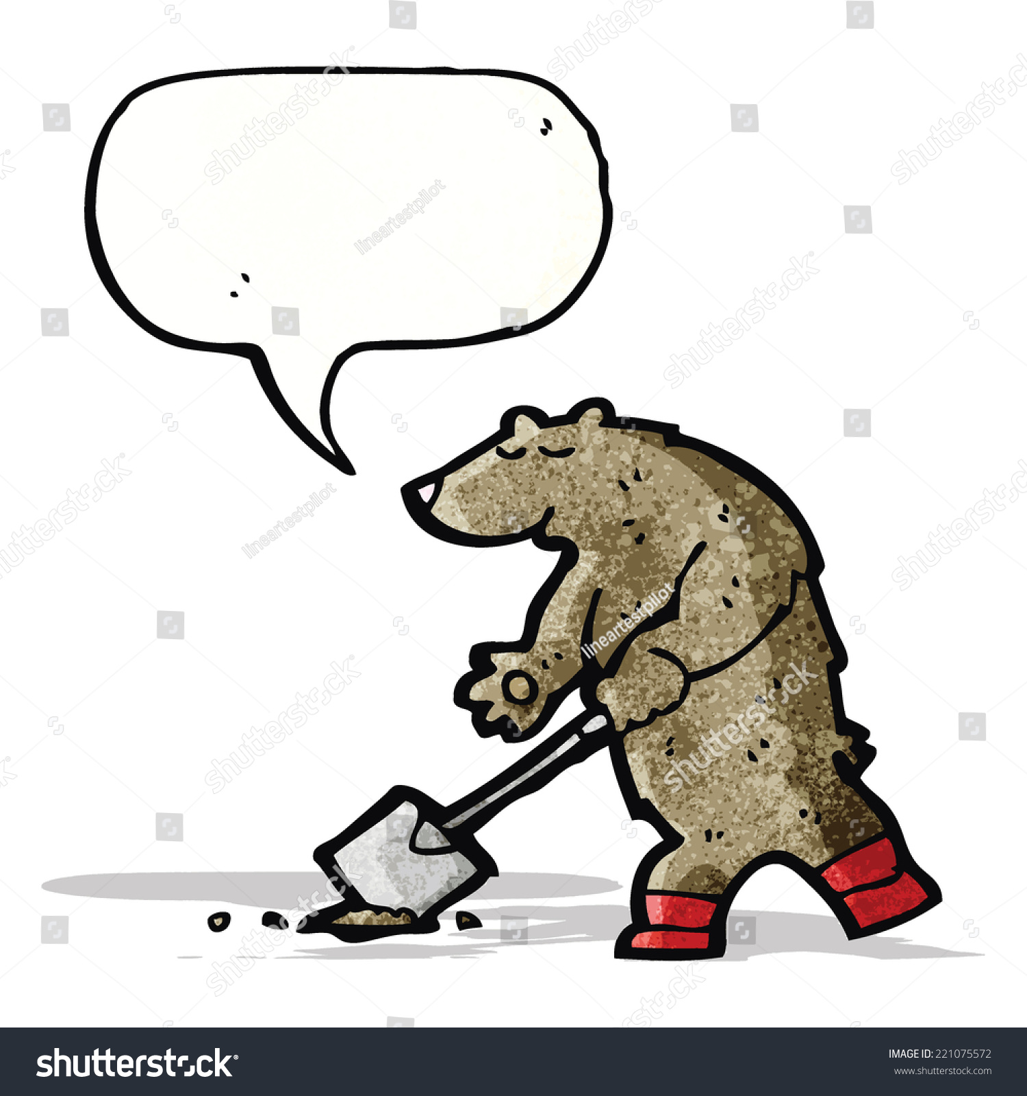 Cartoon Bear Digging Stock Vector (Royalty Free) 221075572