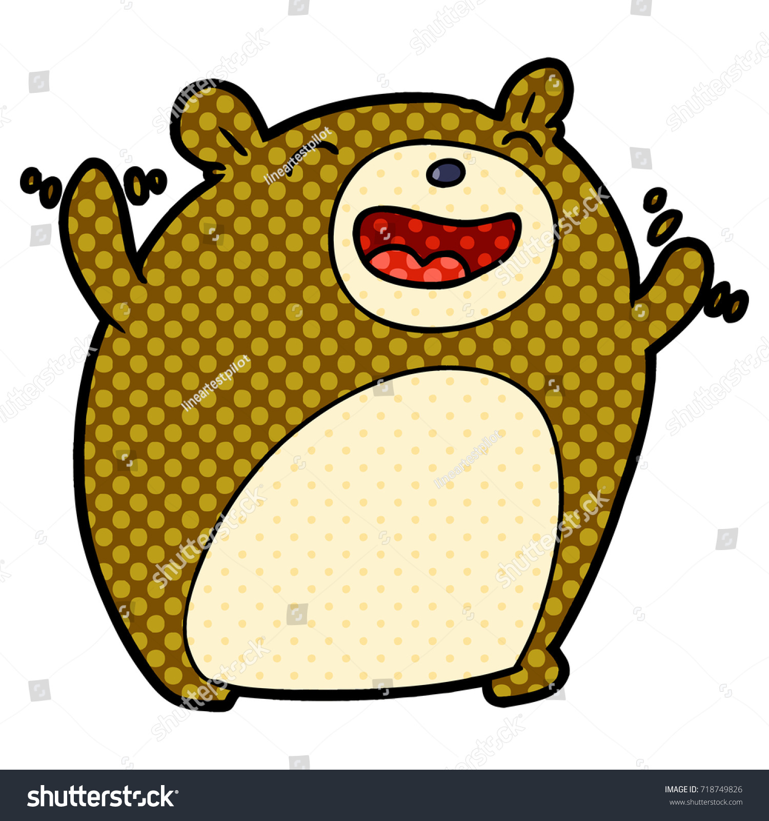 Cartoon Bear Laughing Stock Vector (Royalty Free) 718749826 | Shutterstock