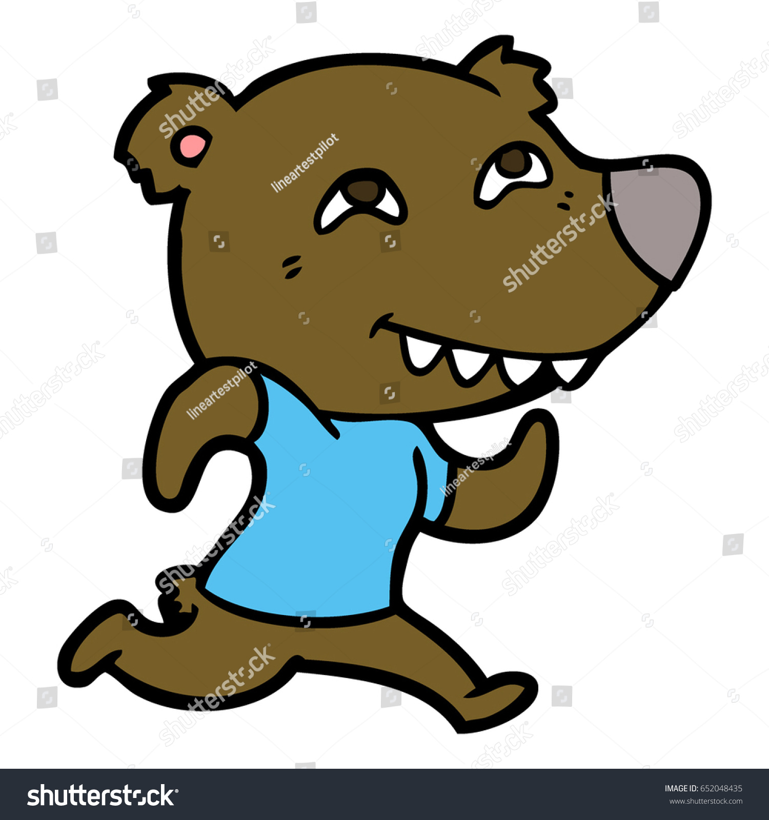 Cartoon Bear Running Stock Vector (Royalty Free) 652048435 | Shutterstock