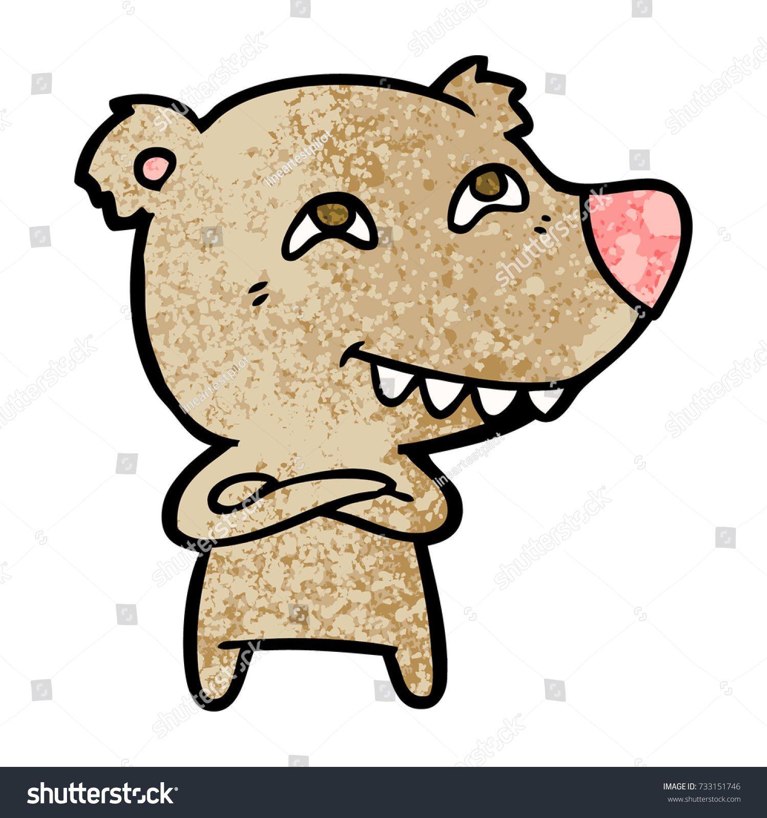 Cartoon Bear Showing Teeth: เวกเตอร์สต็อก (ปลอดค่าลิขสิทธิ์) 733151746 ...