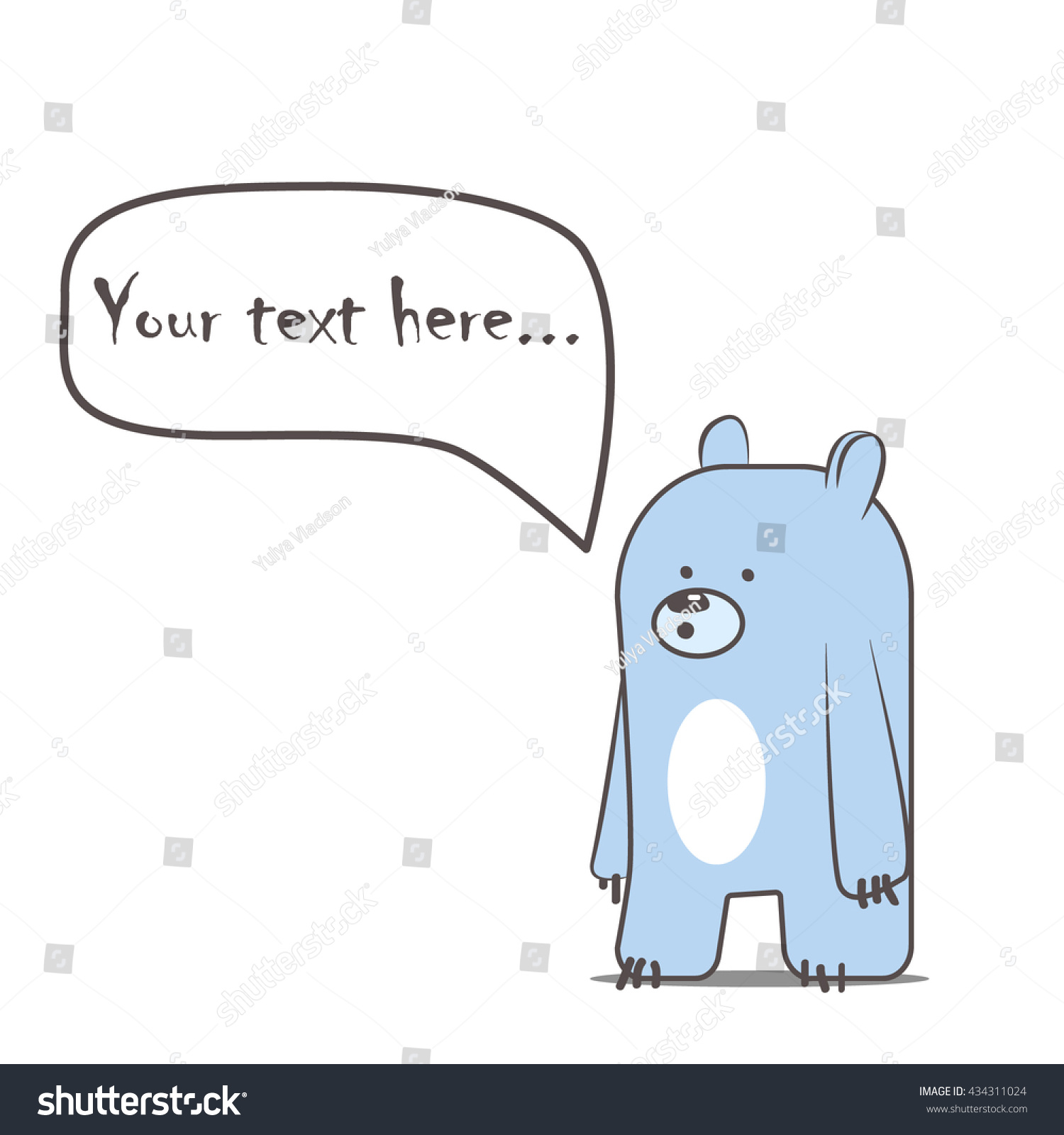Cartoon Bear Dialog Box Vector Illustration Stock Vector (Royalty Free ...