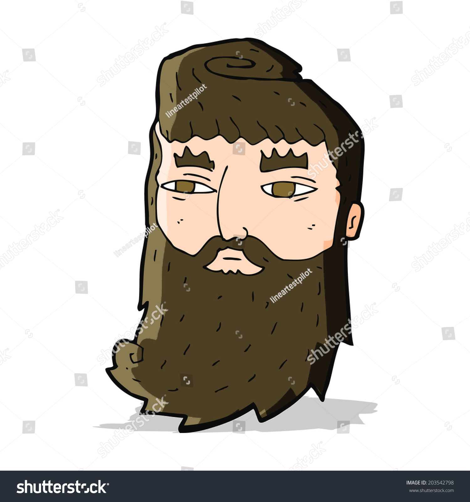 Cartoon Bearded Man Stock Vector (Royalty Free) 203542798 | Shutterstock