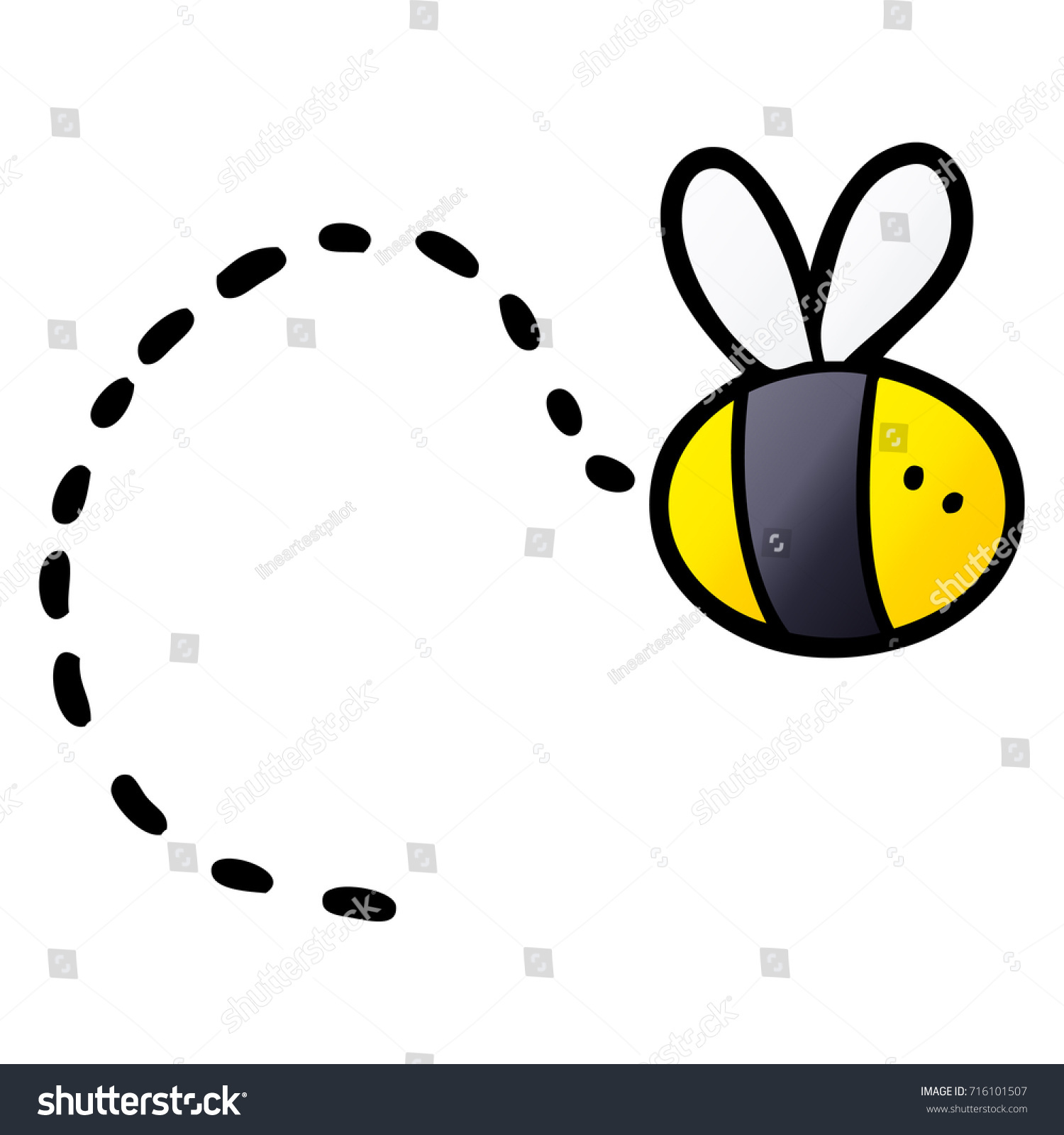 Cartoon Bee Flying Stock Vector (Royalty Free) 716101507