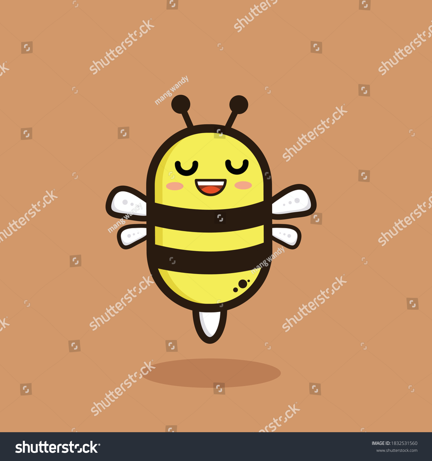 Cartoon Bee Funny Vector Illustration: เวกเตอร์สต็อก (ปลอดค่าลิขสิทธิ์ ...