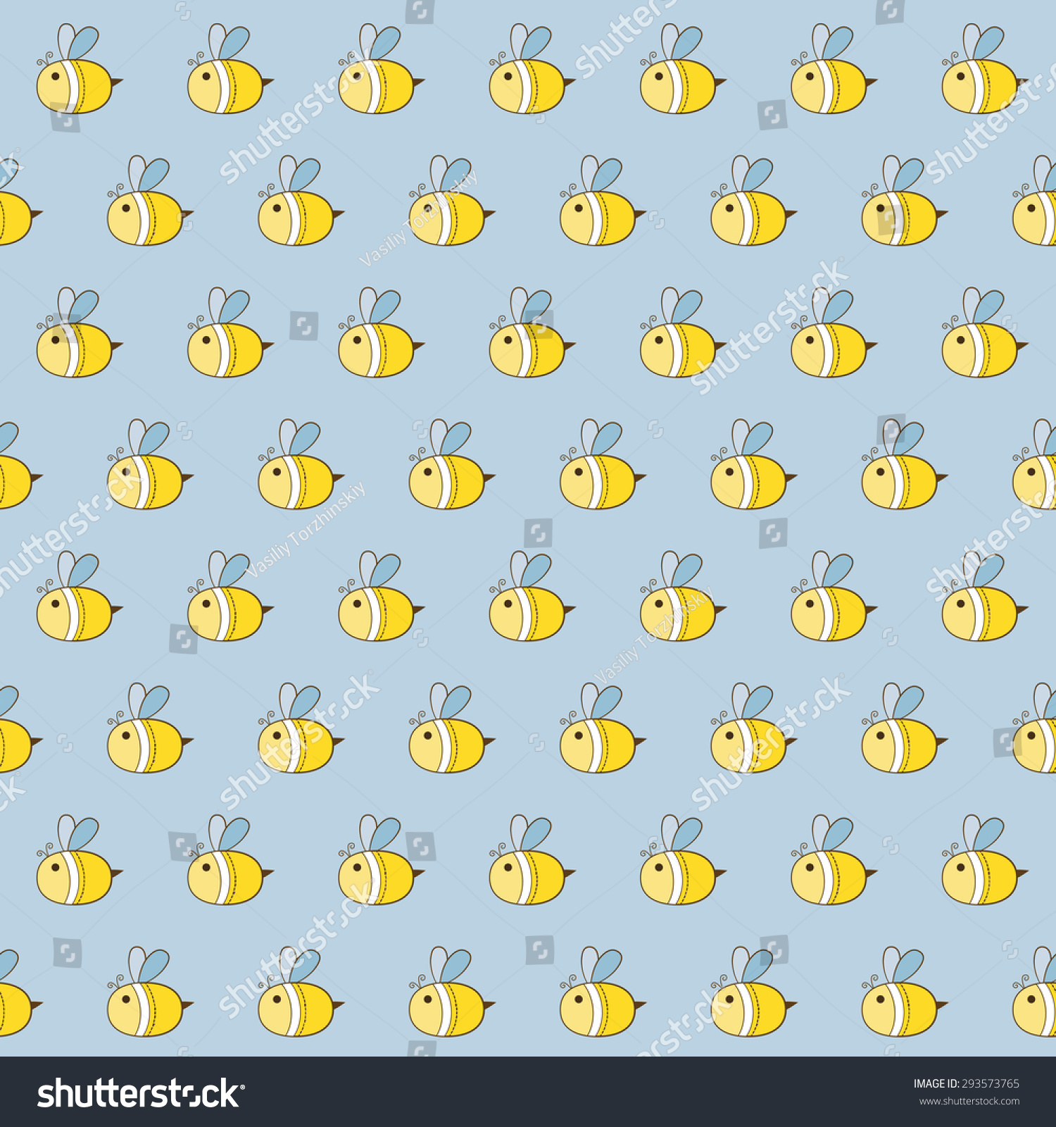 Cartoon Bee Pattern Stock Vector (Royalty Free) 293573765 | Shutterstock