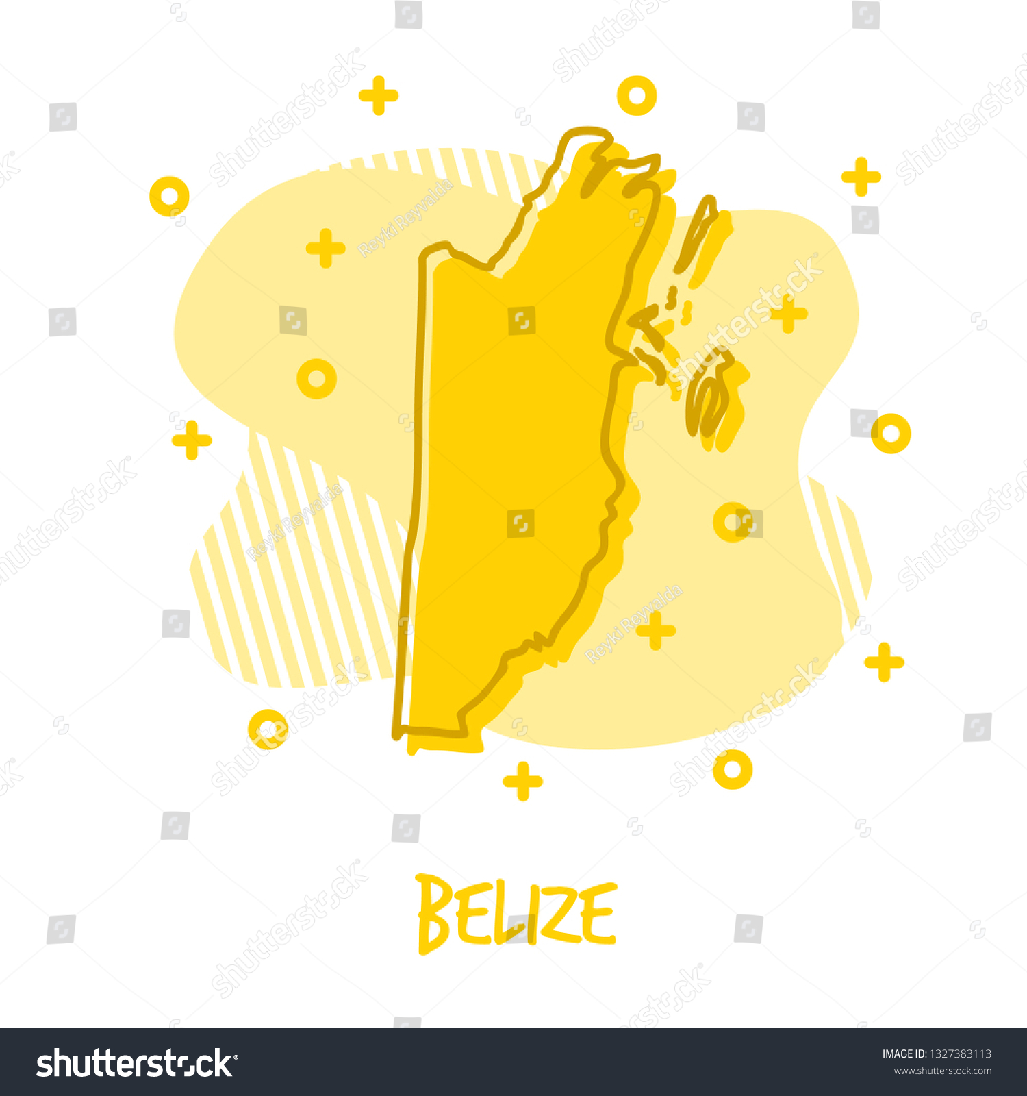 Cartoon Belize Map Stock Vector (Royalty Free) 1327383113 | Shutterstock