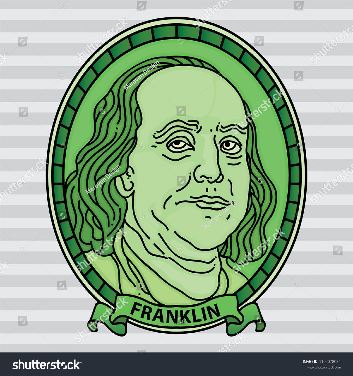 Cartoon Benjamin Franklin Dollars Vector Eps: เวกเตอร์สต็อก (ปลอดค่า ...