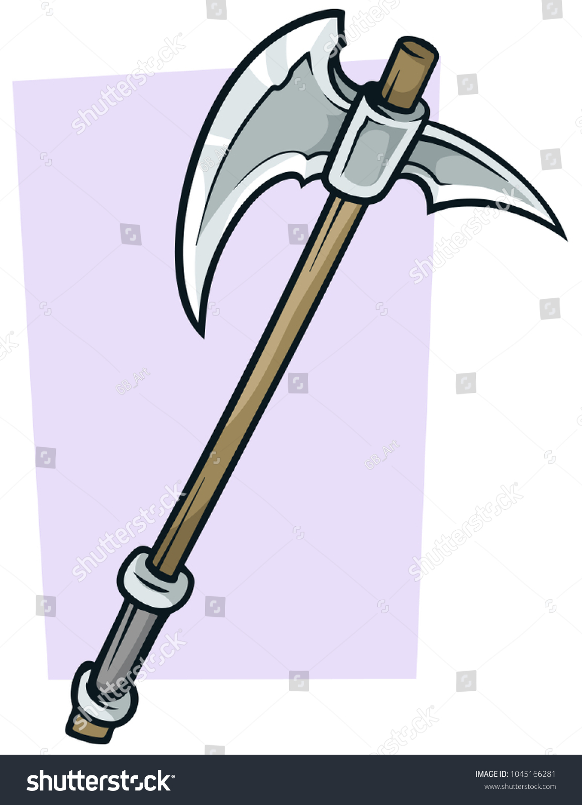 Cartoon Big Combat Axe Vector Icon Stock Vector (Royalty Free ...