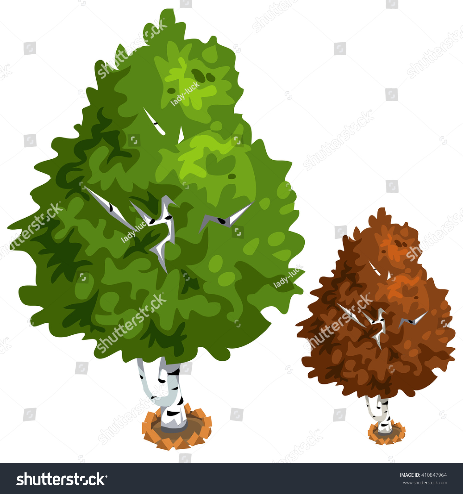 Cartoon Birch Tree Vector Illustration Stock Vector (Royalty Free ...