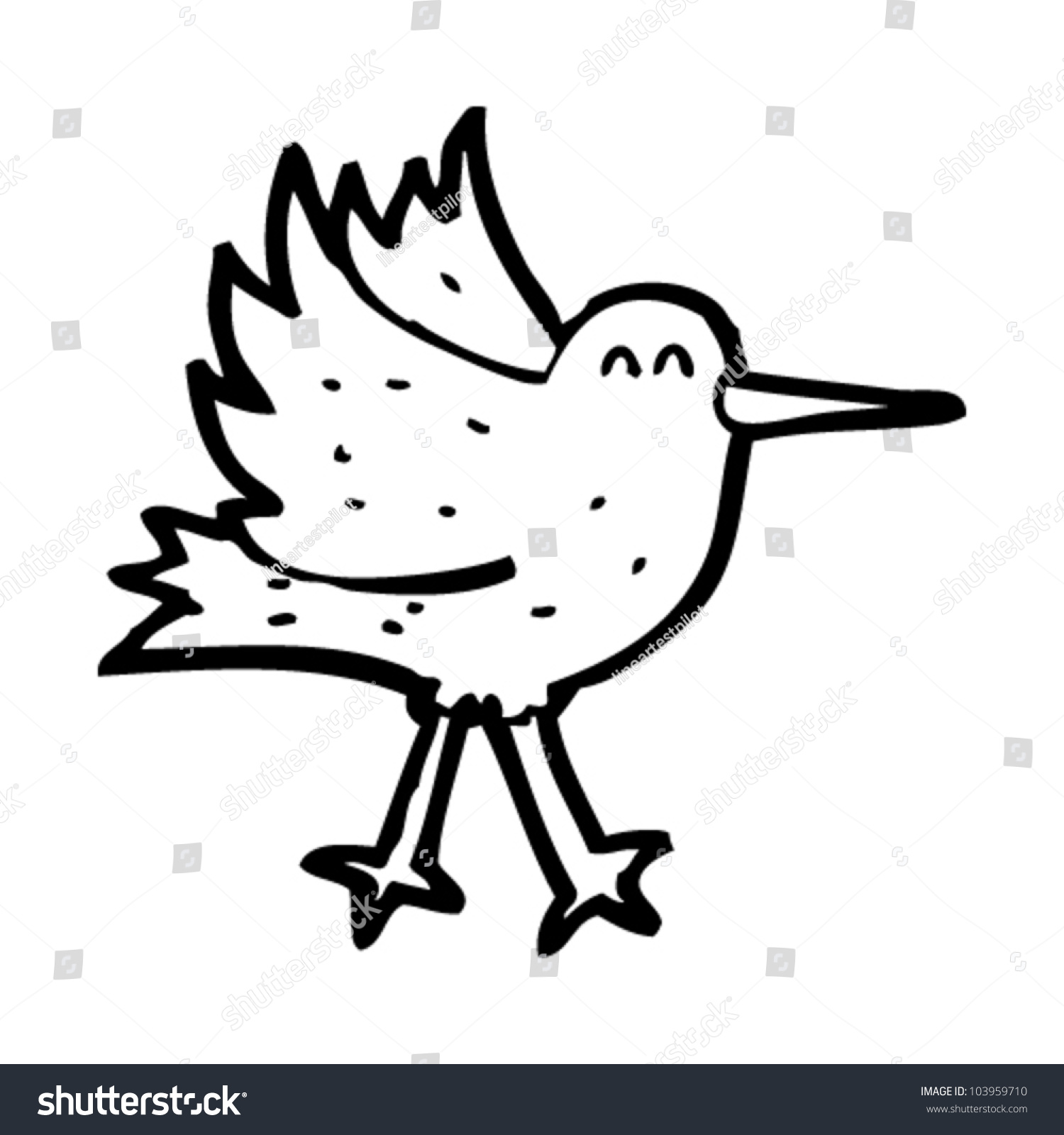 Cartoon Bird Flapping Wings Stock Vector (Royalty Free) 103959710