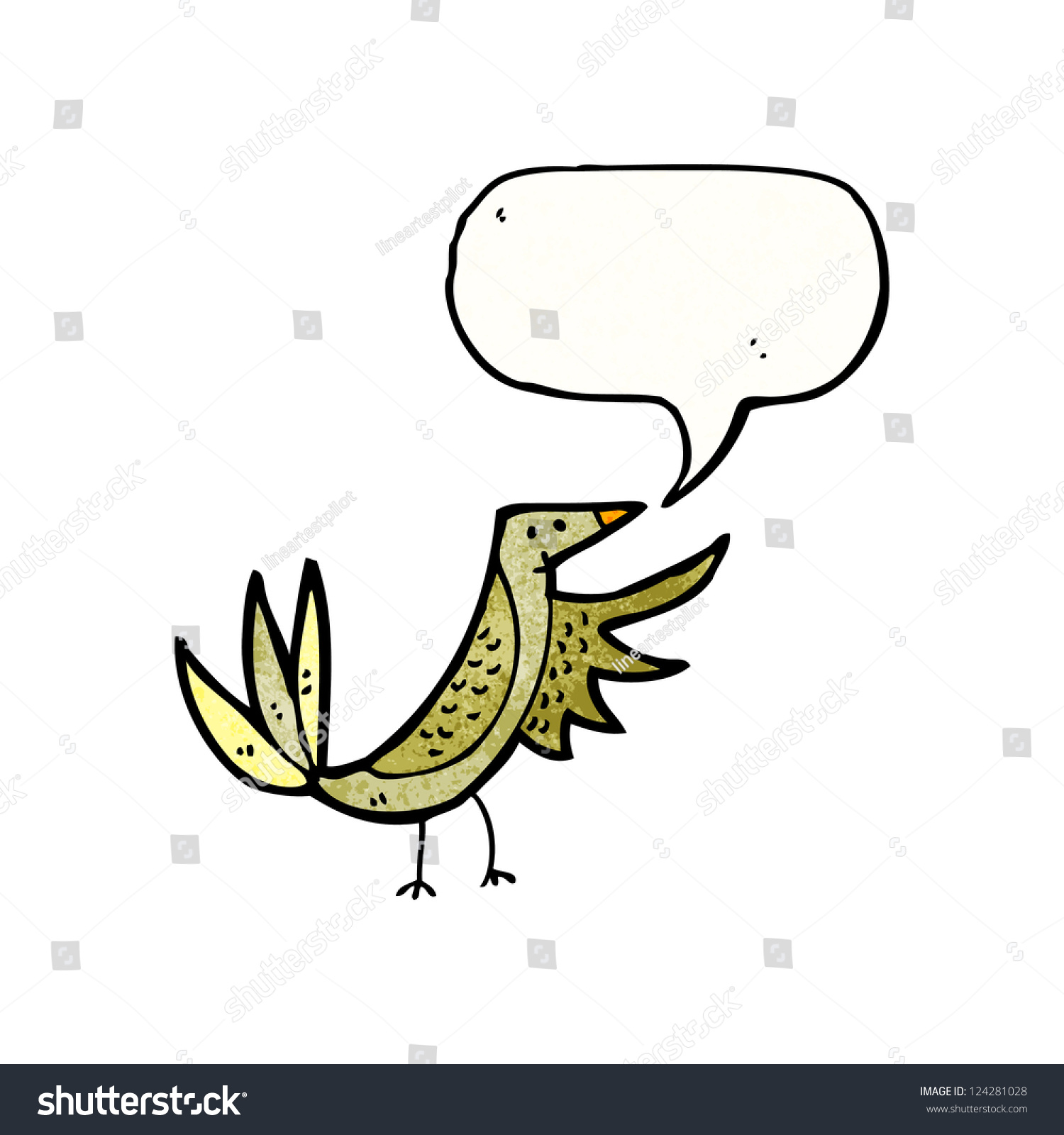 Cartoon Bird Pointing Wing Stock Vector (Royalty Free) 124281028