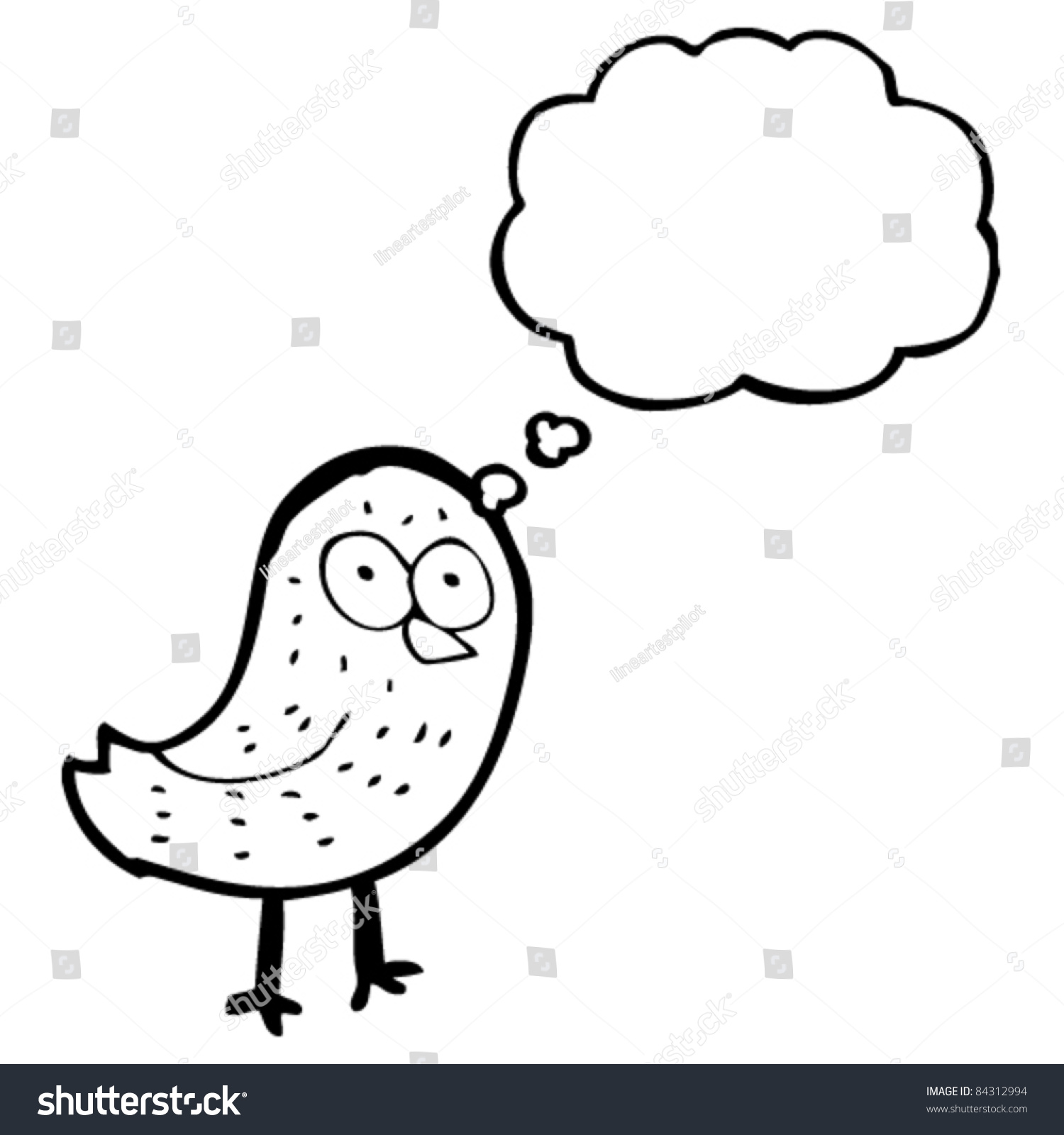 Cartoon Bird Thinking Stock Vector (Royalty Free) 84312994 | Shutterstock