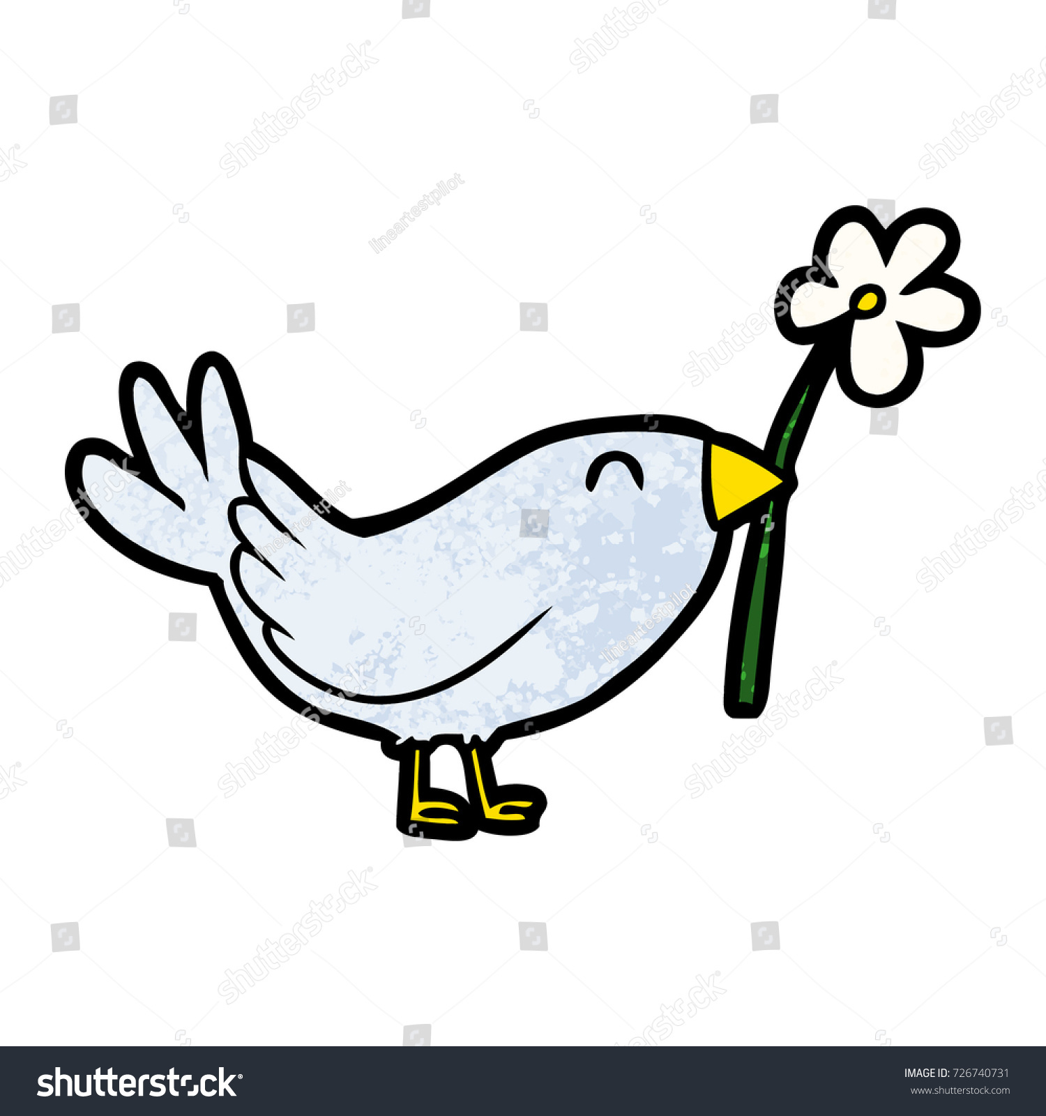 Cartoon Bird Flower Stock Vector (Royalty Free) 726740731 | Shutterstock