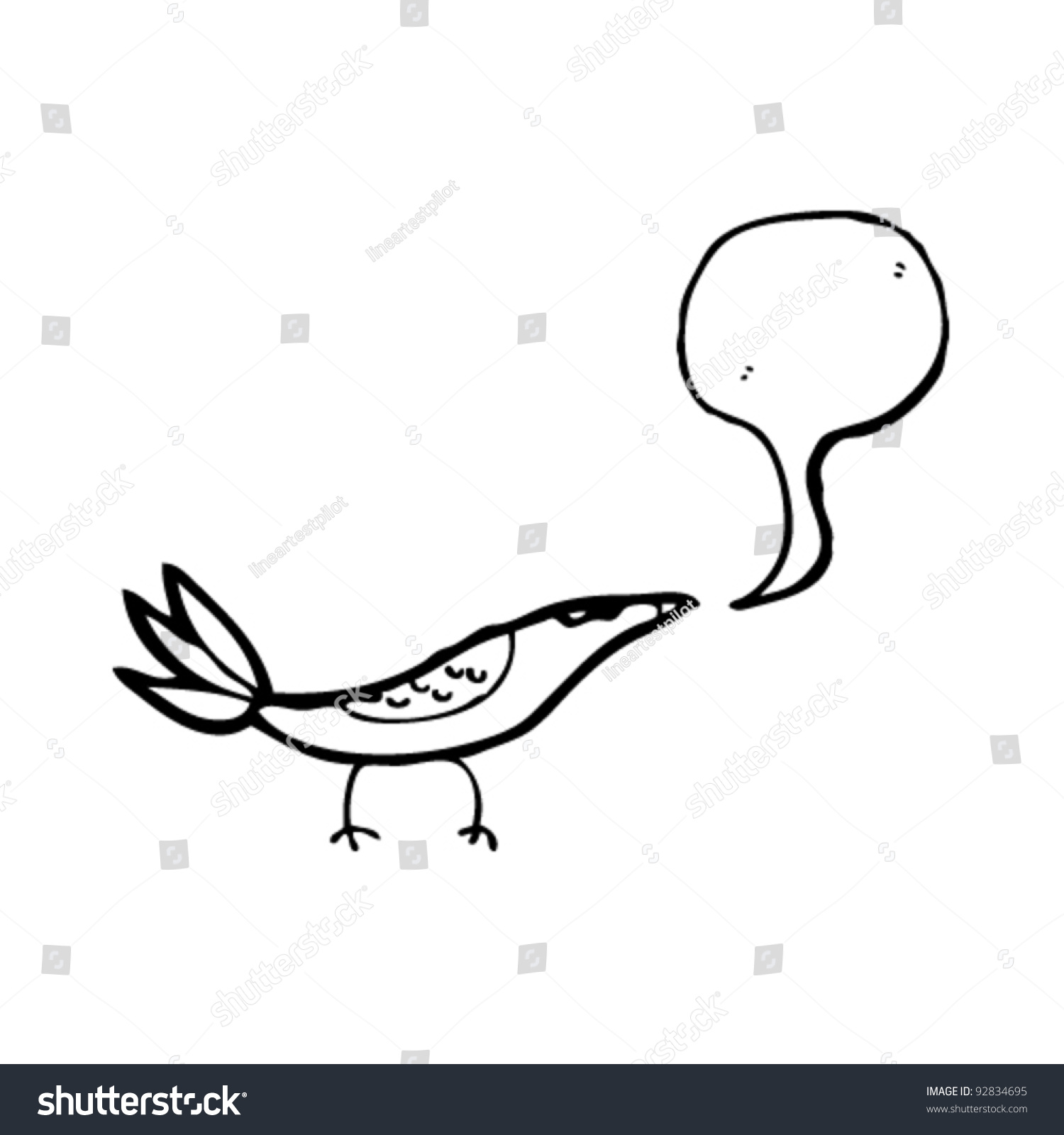 Cartoon Bird Speech Bubble Stock Vector (Royalty Free) 92834695