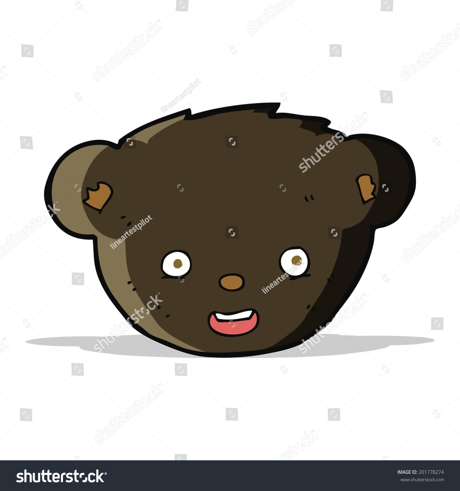 Cartoon Black Bear Face Stock Vector (Royalty Free) 201778274
