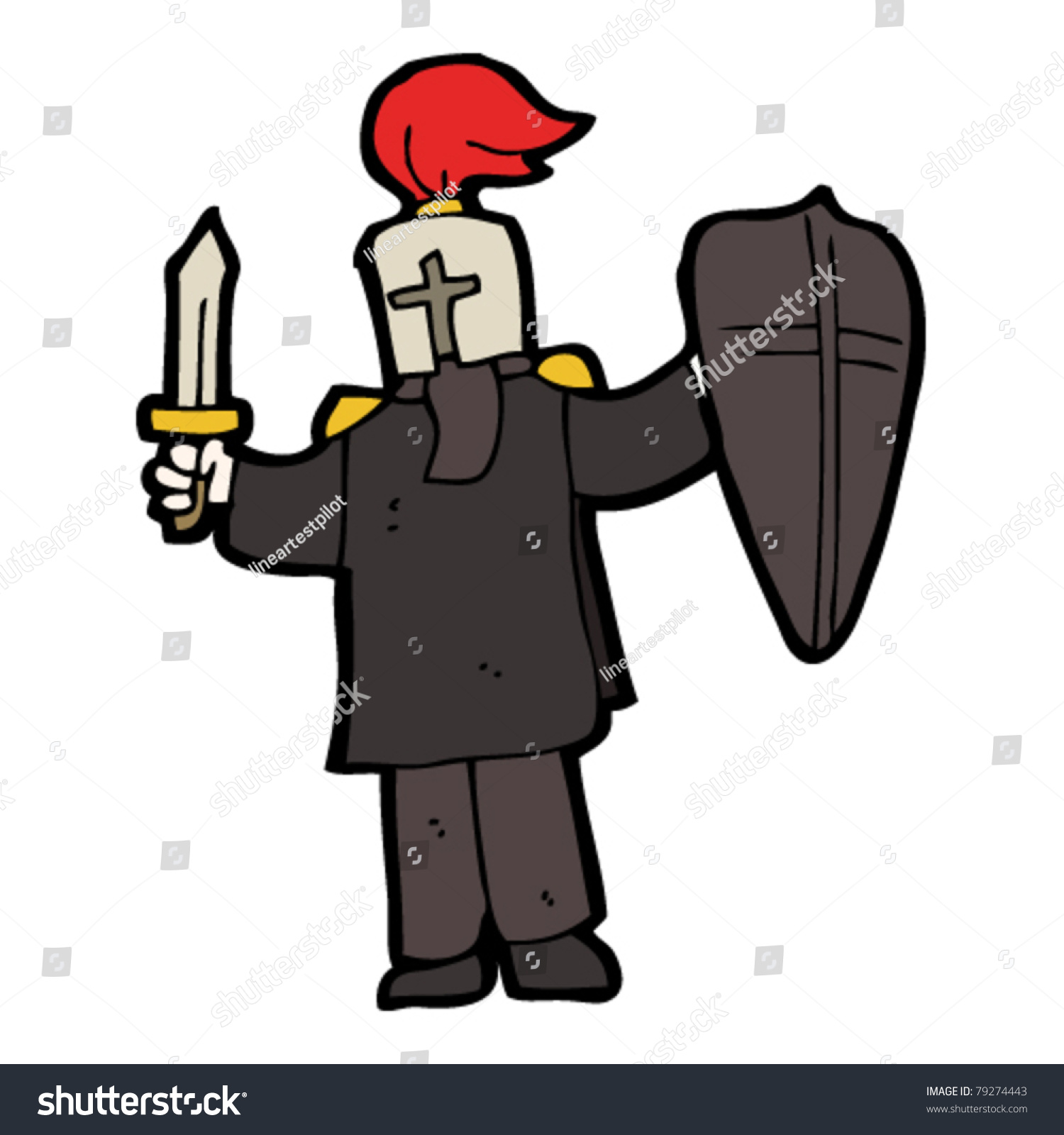 Cartoon Black Knight Stock Vector (Royalty Free) 79274443 | Shutterstock