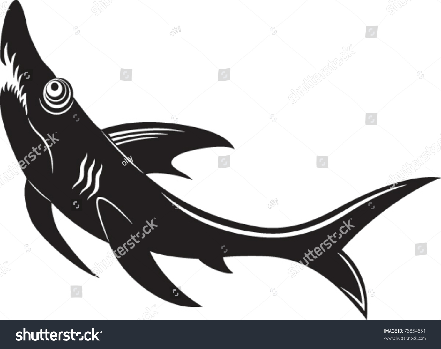 Cartoon Black Shark: เวกเตอร์สต็อก (ปลอดค่าลิขสิทธิ์) 78854851
