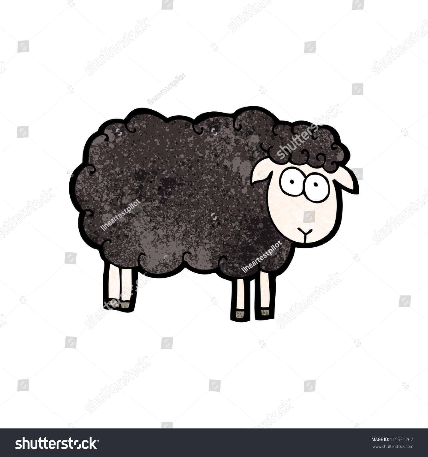 Cartoon Black Sheep Stock Vector (Royalty Free) 115621267 | Shutterstock