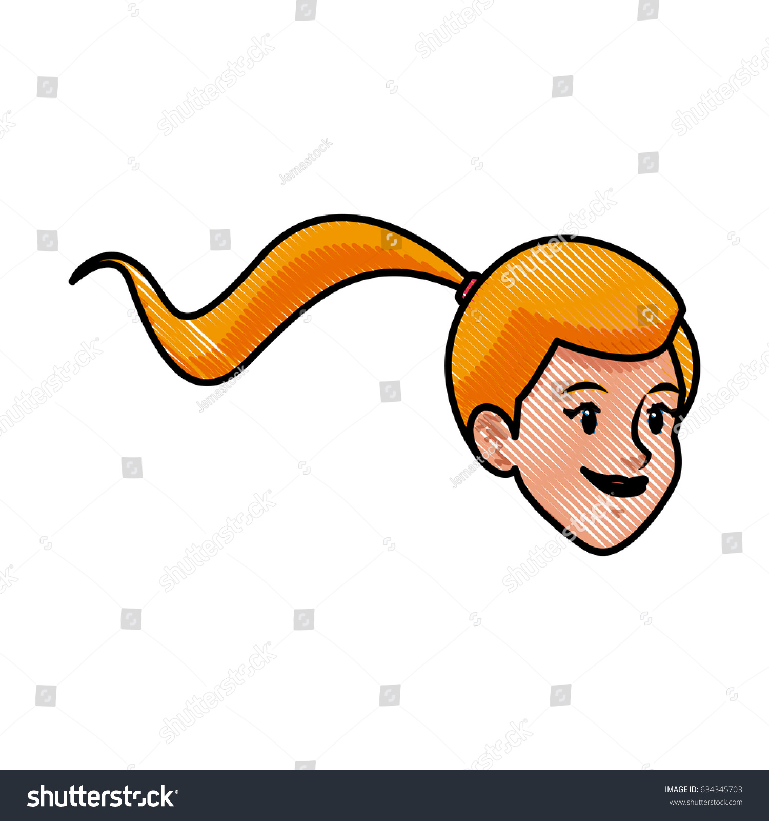 Cartoon Blonde Girl Face Sport Design Stock Vector Royalty Free