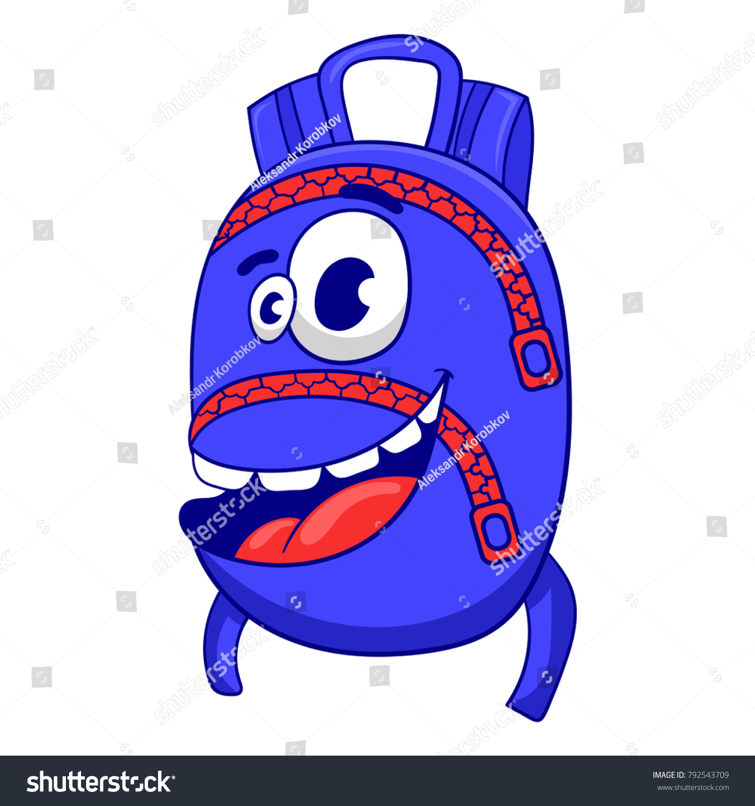 Cartoon Blue Backpack Vector Illustration Stock Vector (Royalty Free ...