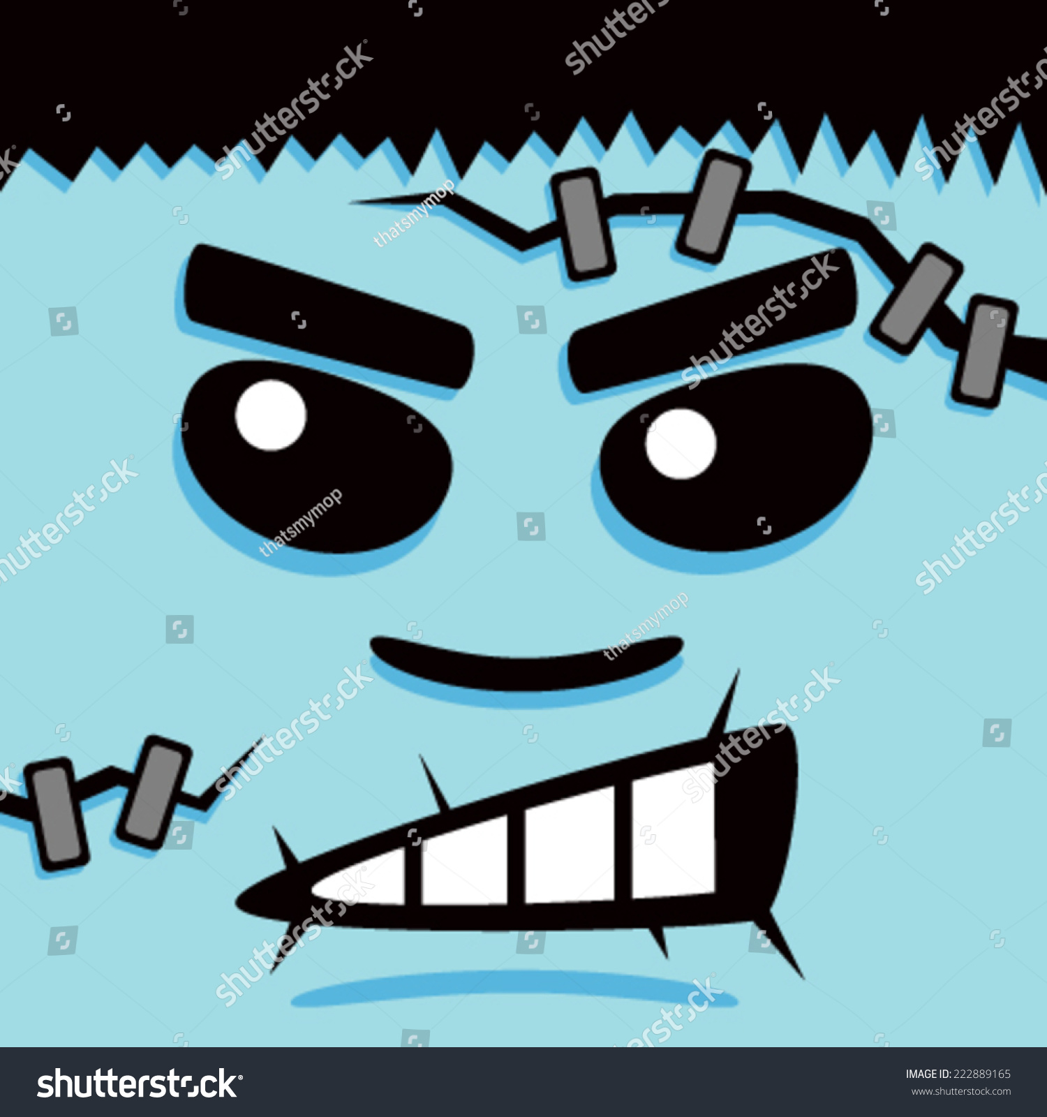 Cartoon Blue Frank Face Stock Vector (Royalty Free) 222889165 ...
