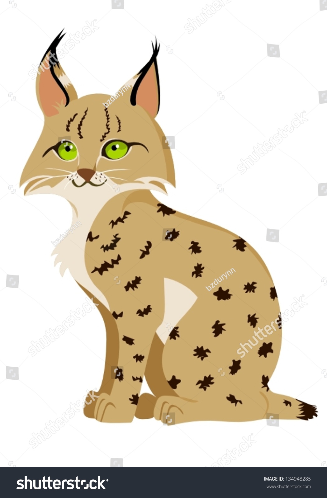 Cartoon Bobcat Stock Vector 134948285 - Shutterstock