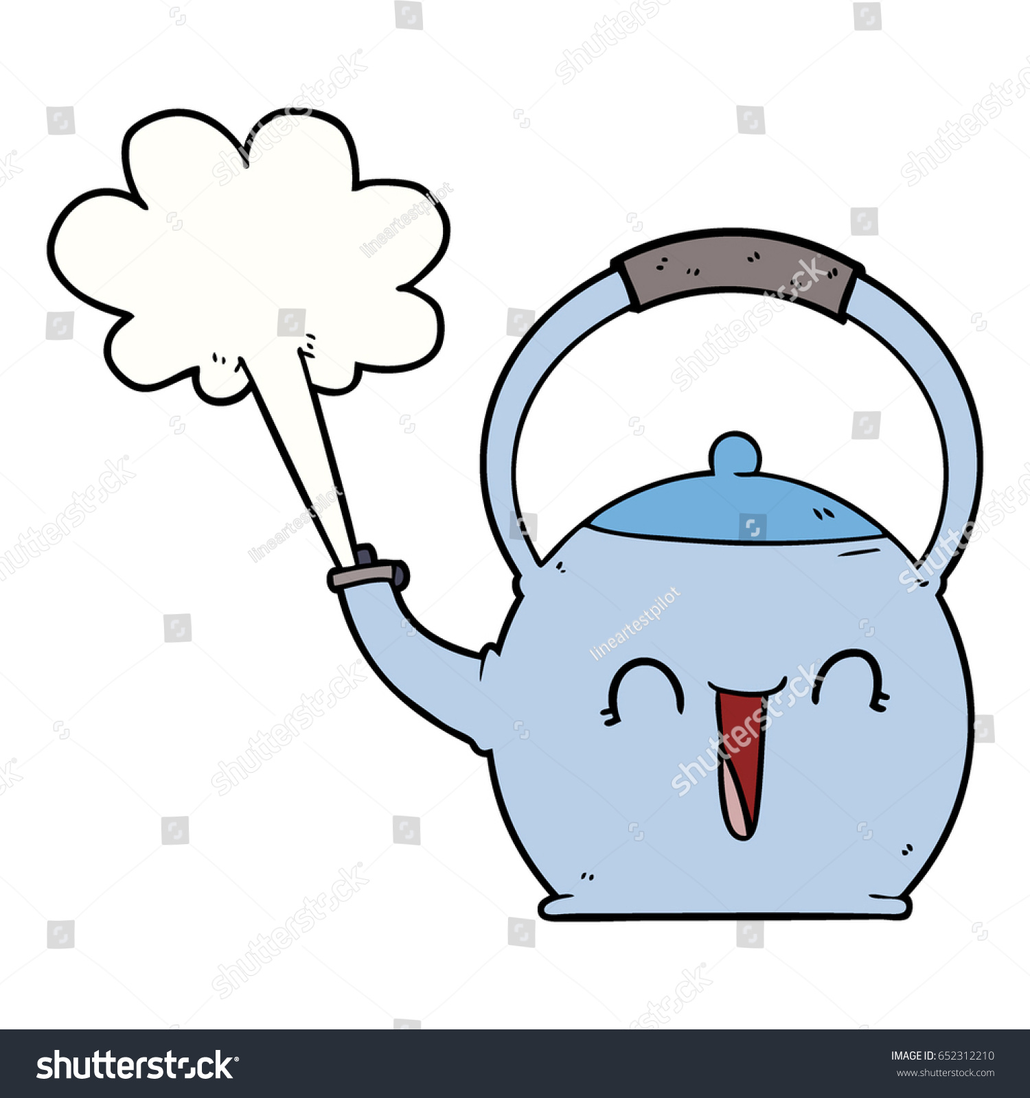 Cartoon Boiling Kettle Stock Vector 652312210 - Shutterstock