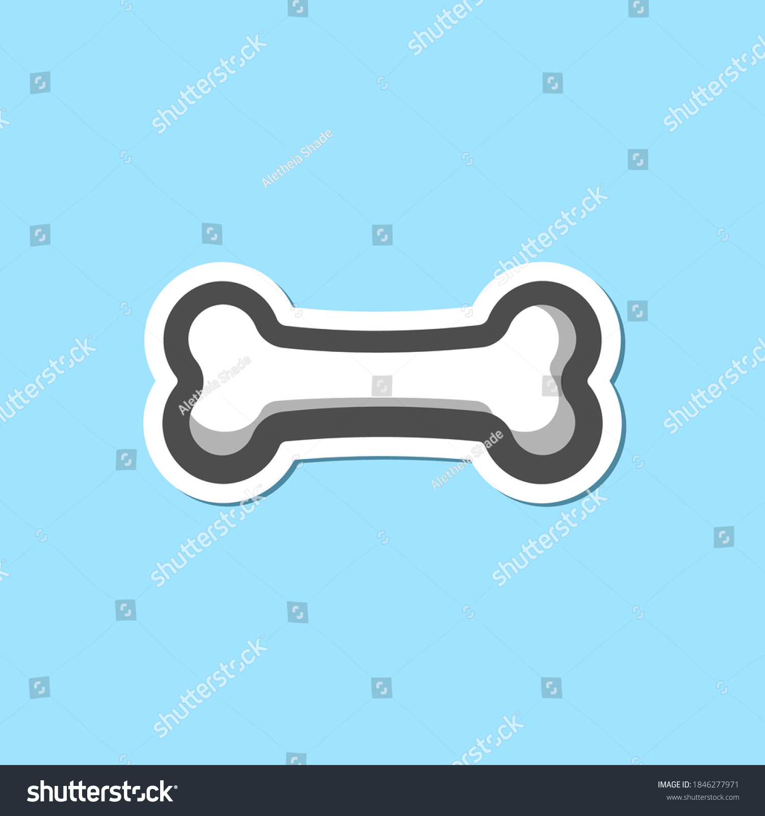 Cartoon Bone Sticker Patch Design Isolated: vetor stock (livre de ...