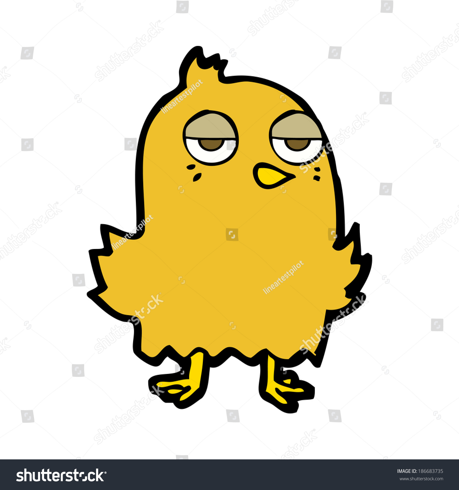 Cartoon Bored Bird Stock Vector (Royalty Free) 186683735 | Shutterstock