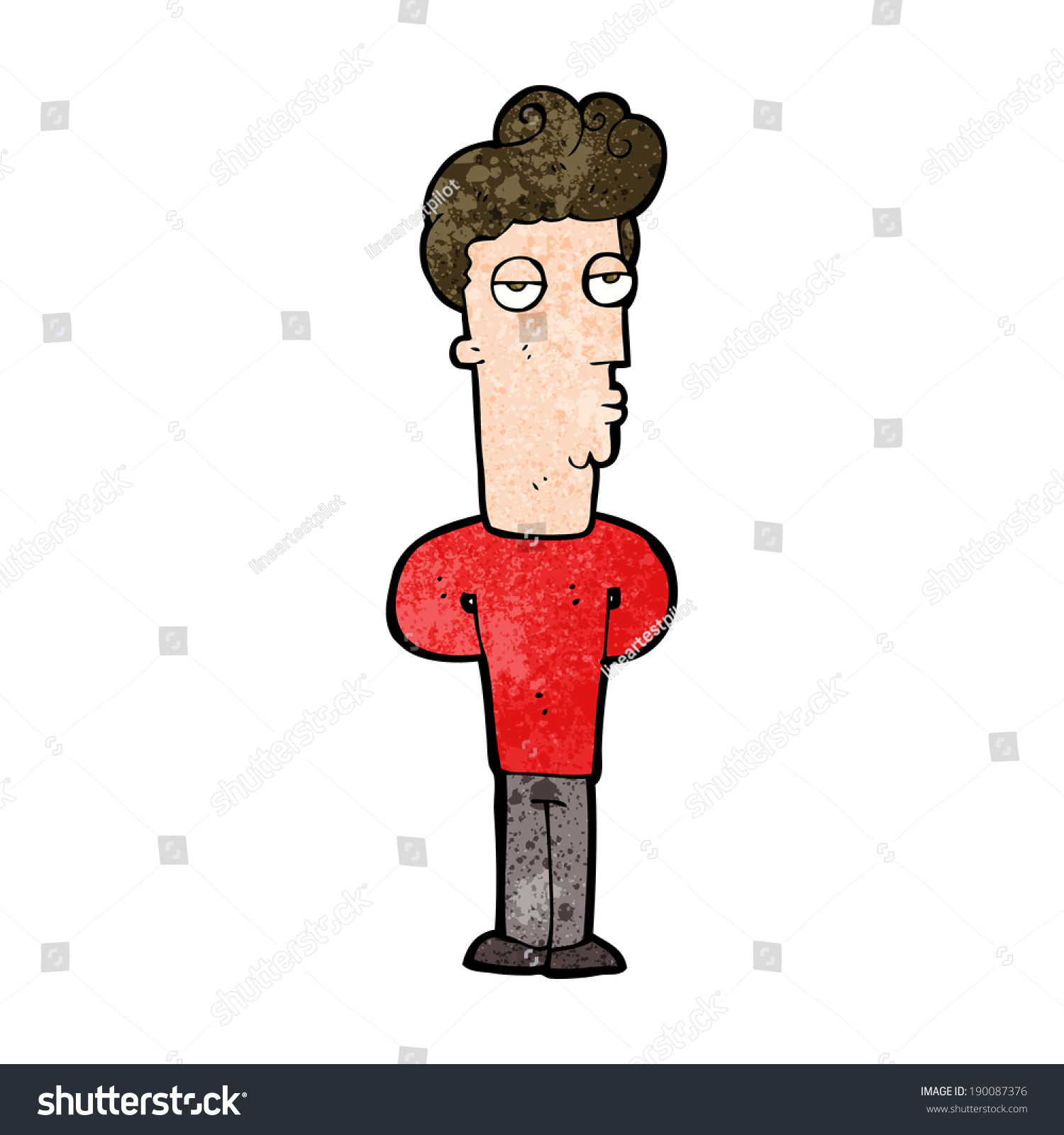 Cartoon Bored Man Stock Vector (Royalty Free) 190087376 | Shutterstock