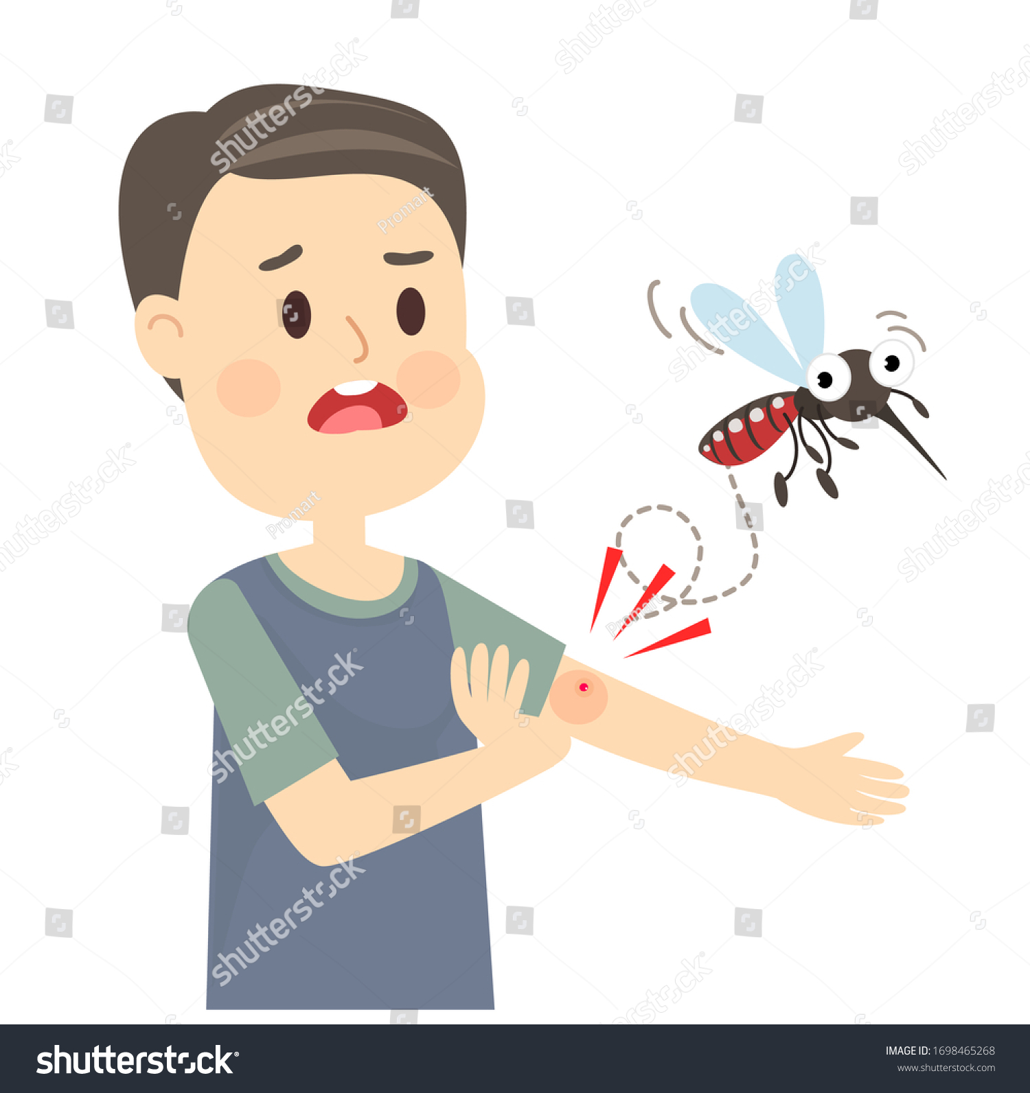 Cartoon Boy Mosquito Vector Stock Vector (Royalty Free) 1698465268