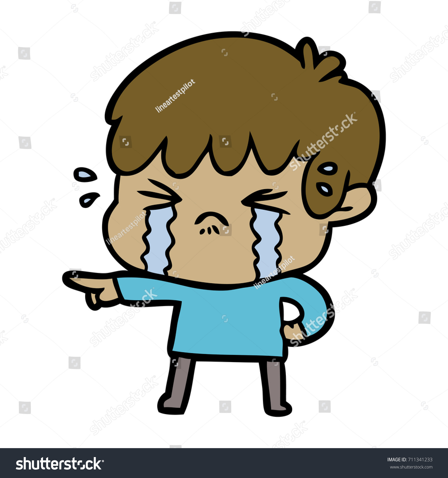 Cartoon Boy Crying Stock Vector (Royalty Free) 711341233 | Shutterstock