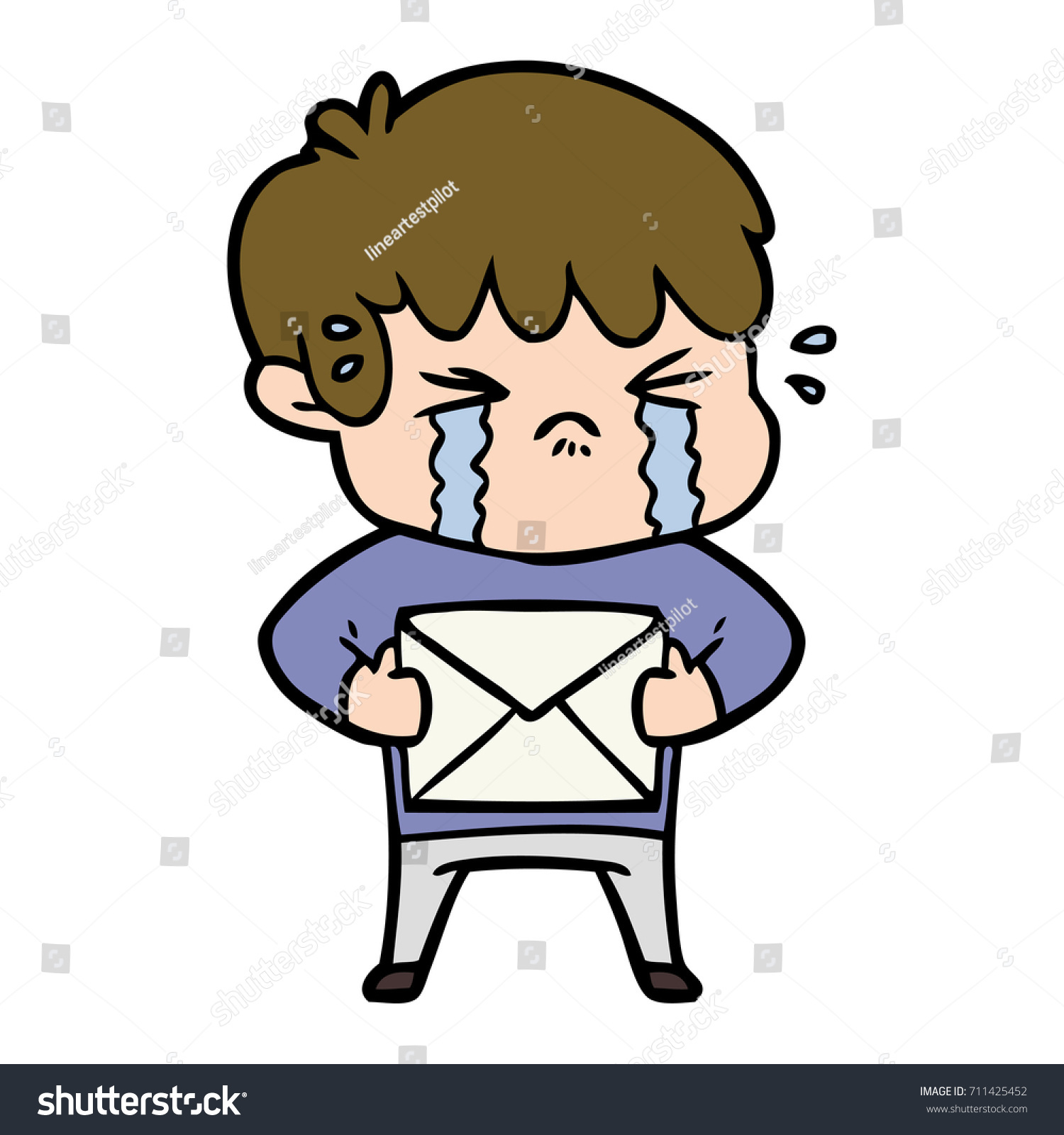 Cartoon Boy Crying: Vector có sẵn (miễn phí bản quyền) 711425452 ...