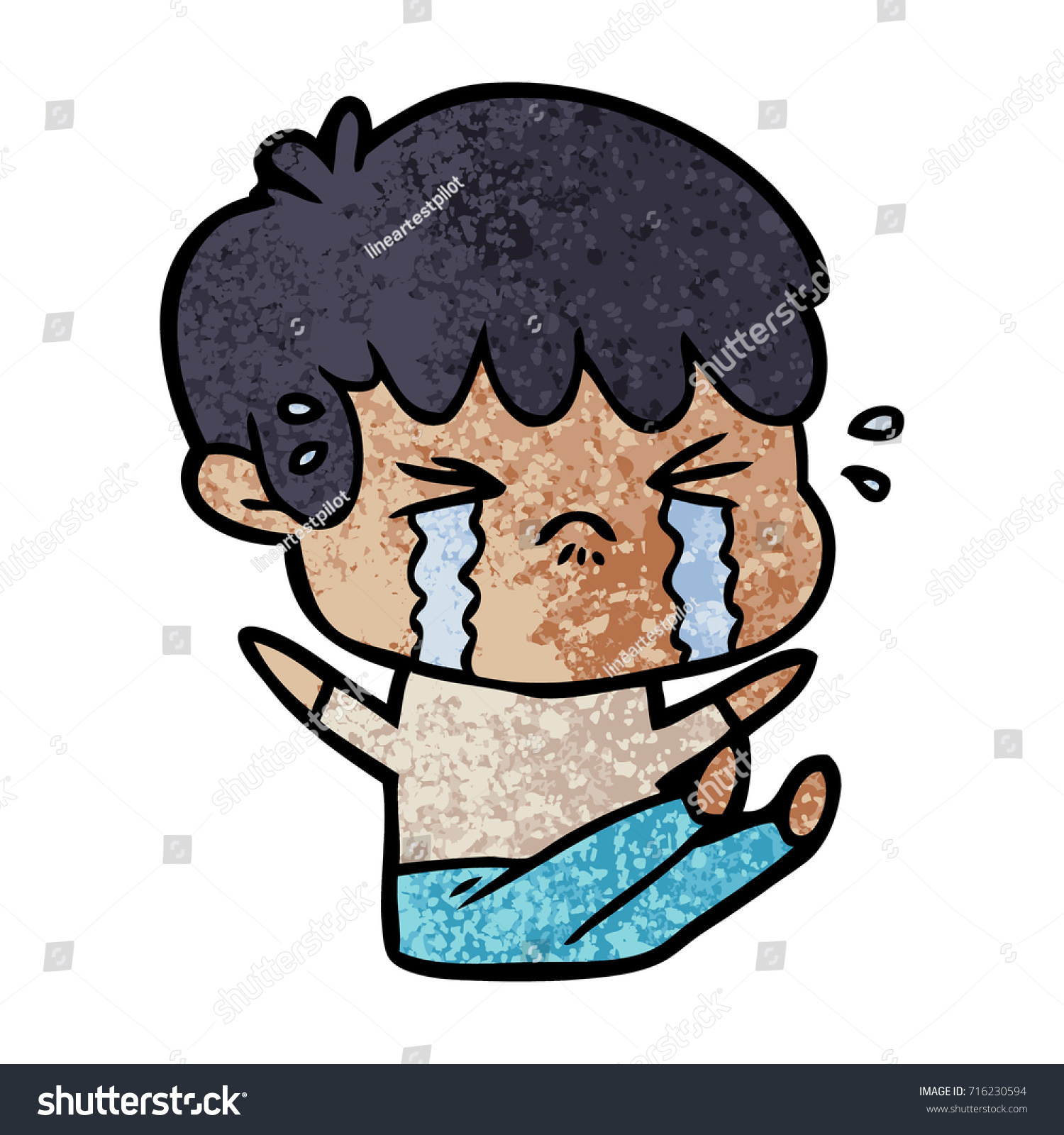 Cartoon Boy Crying: เวกเตอร์สต็อก (ปลอดค่าลิขสิทธิ์) 716230594 ...