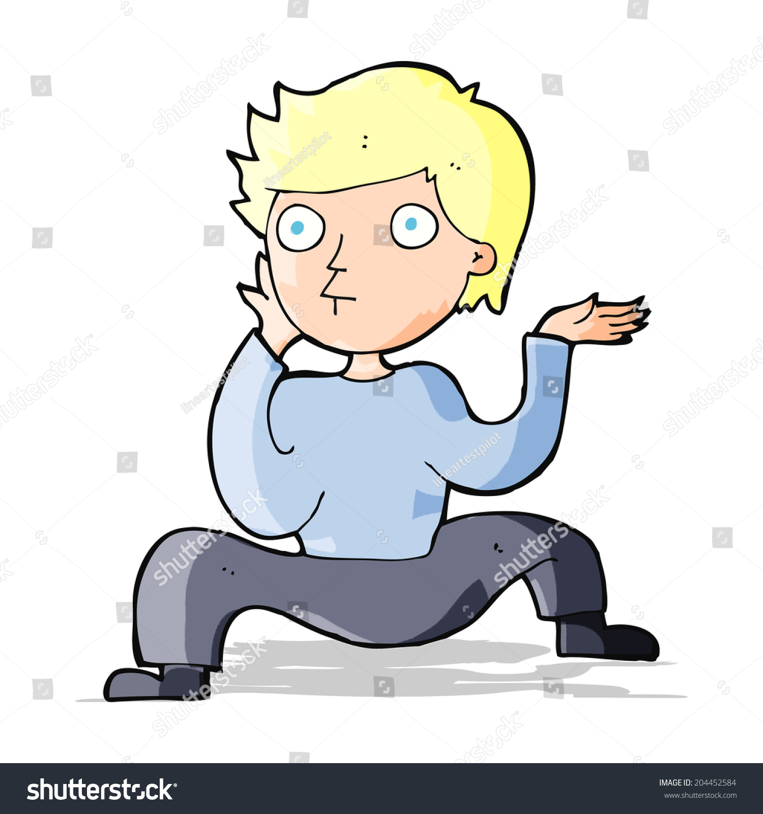 Cartoon Boy Doing Crazy Dance Stock Vector (Royalty Free) 204452584
