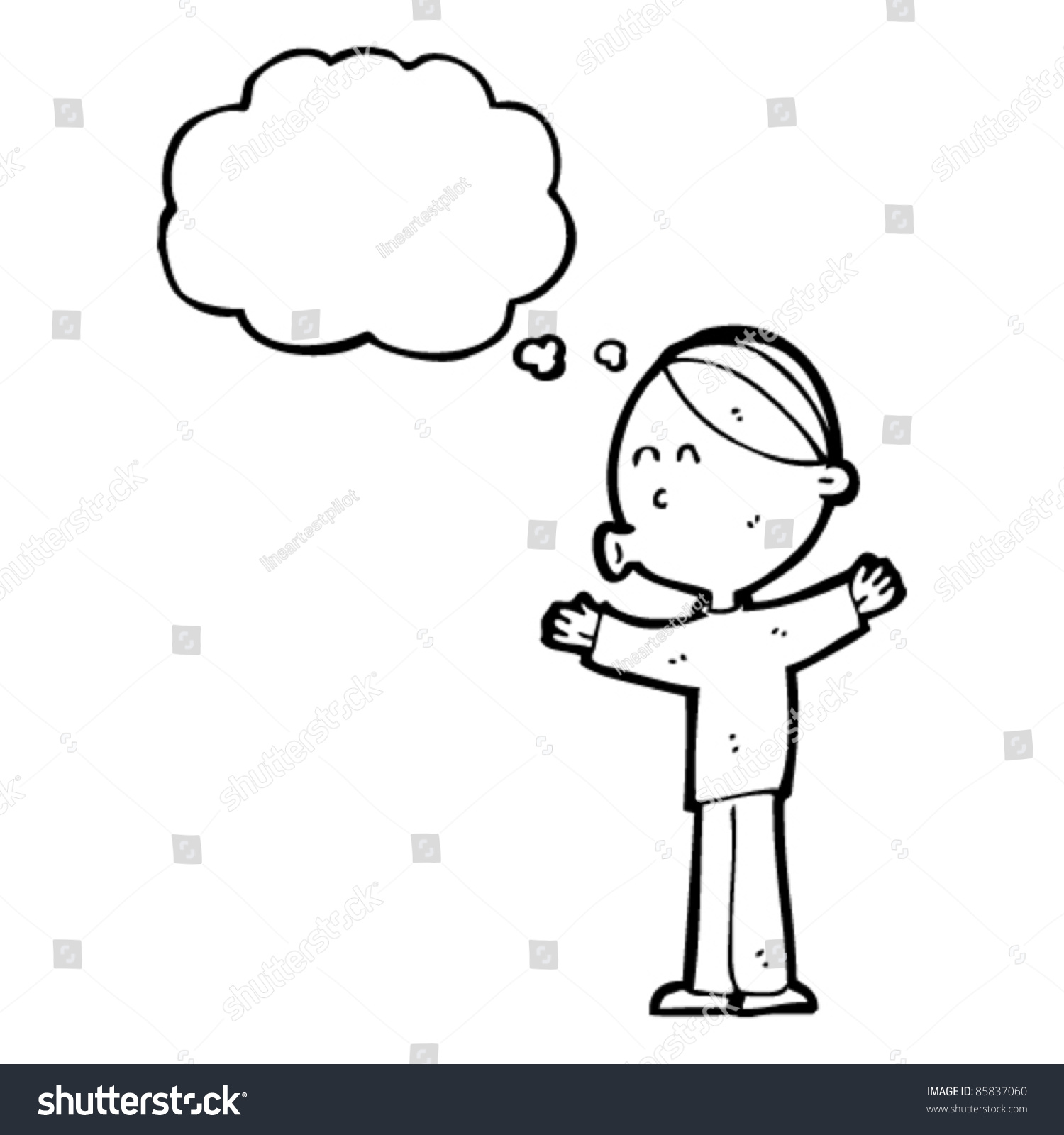 Cartoon Boy Imagining Stock Vector (Royalty Free) 85837060
