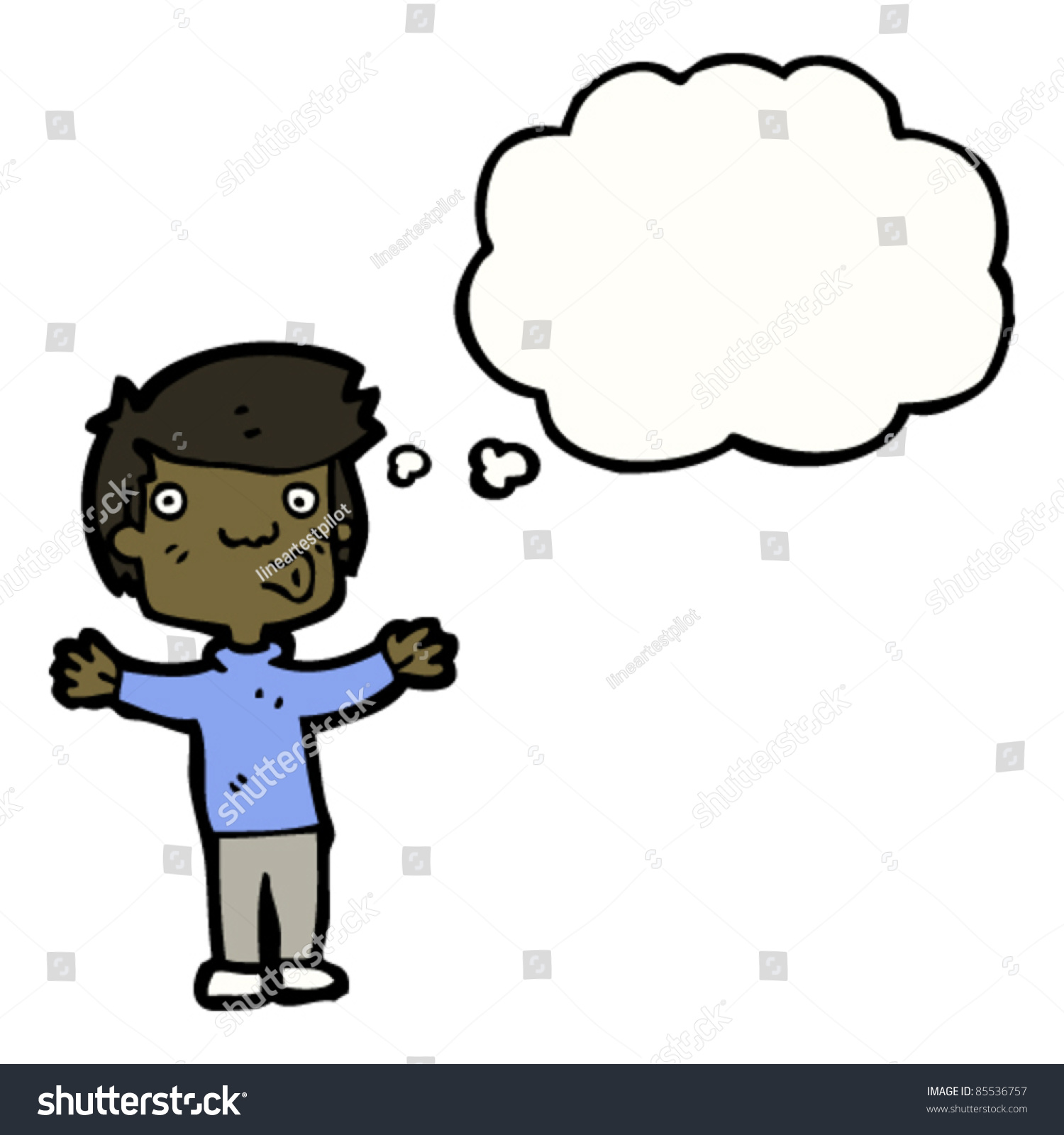 Cartoon Boy Making Expansive Gesture Stock Vector (Royalty Free) 85536757