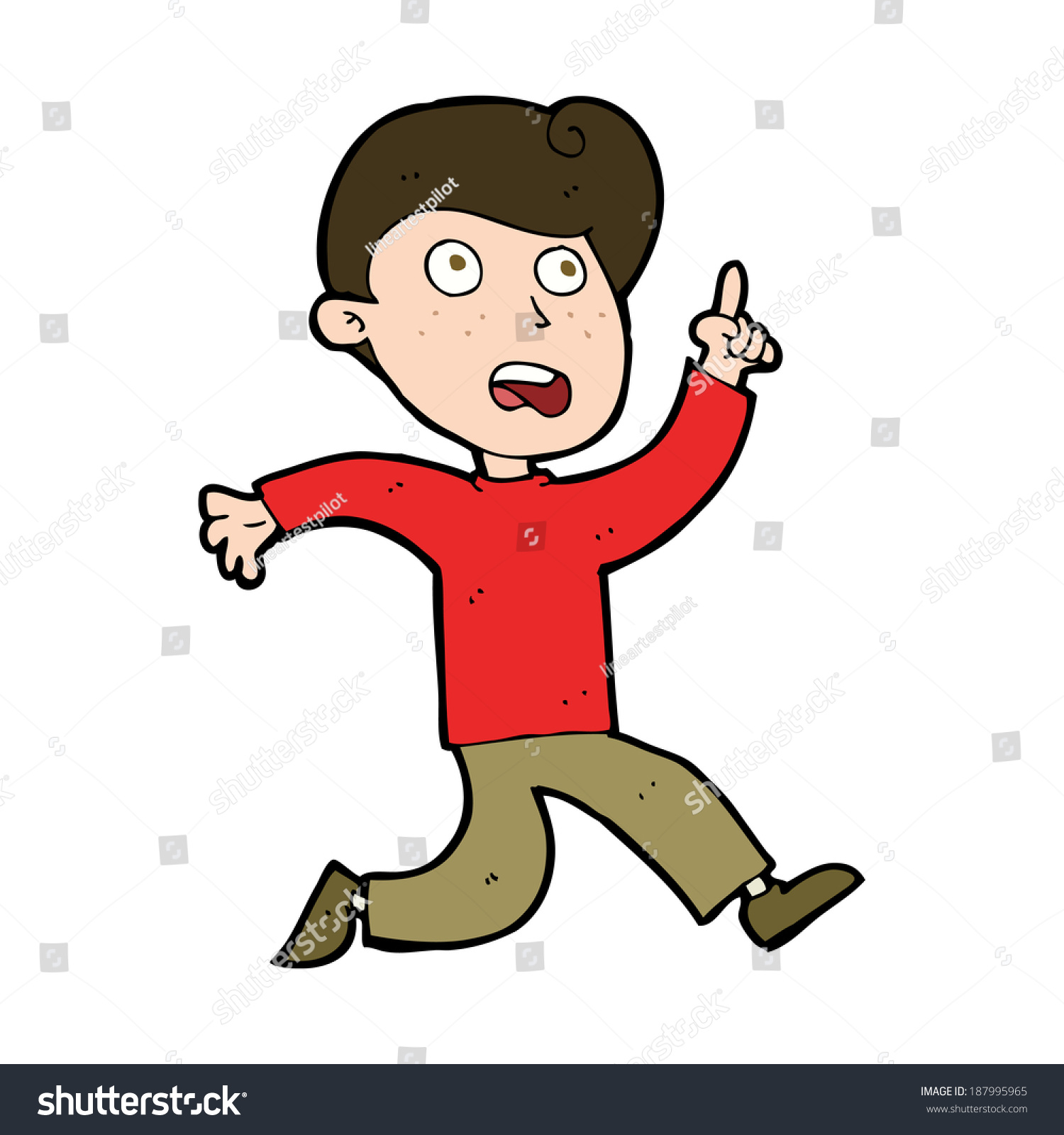 niño de caricatura en pánico: vector de stock (libre de regalías ...